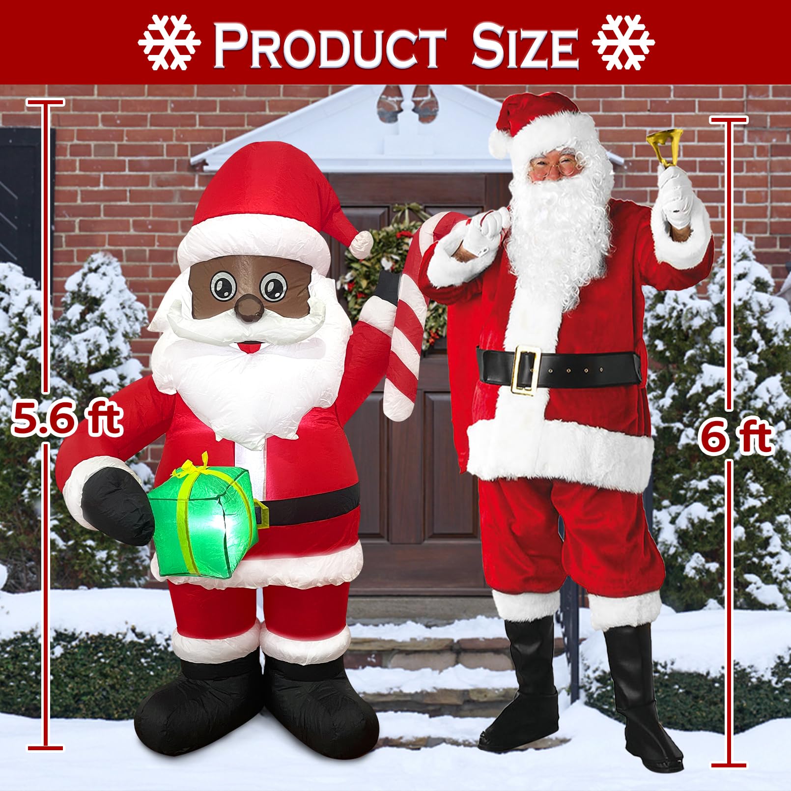 Guoofu Christmas Inflatables, Black Santa Claus Inflatable Decoration ...
