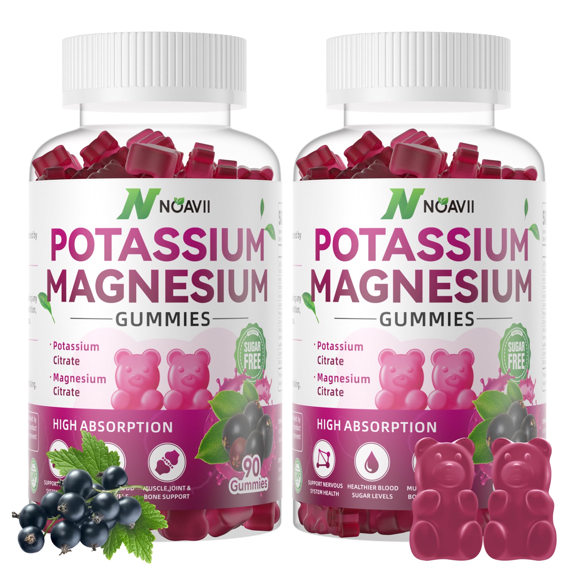 Amazon.com: Potassium Magnesium Gummies Pineapple Flavor,Elderberry ...