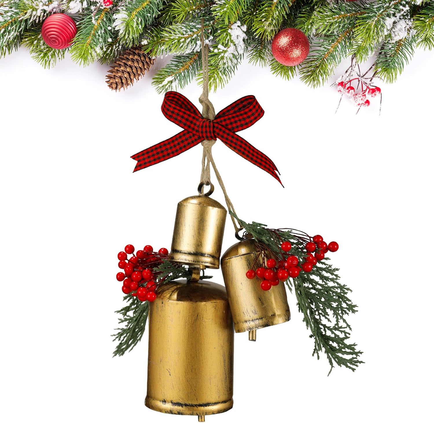 Amazon.com: Craftsatin Set of 3 Christmas Vintage Bells Harmony Bells ...