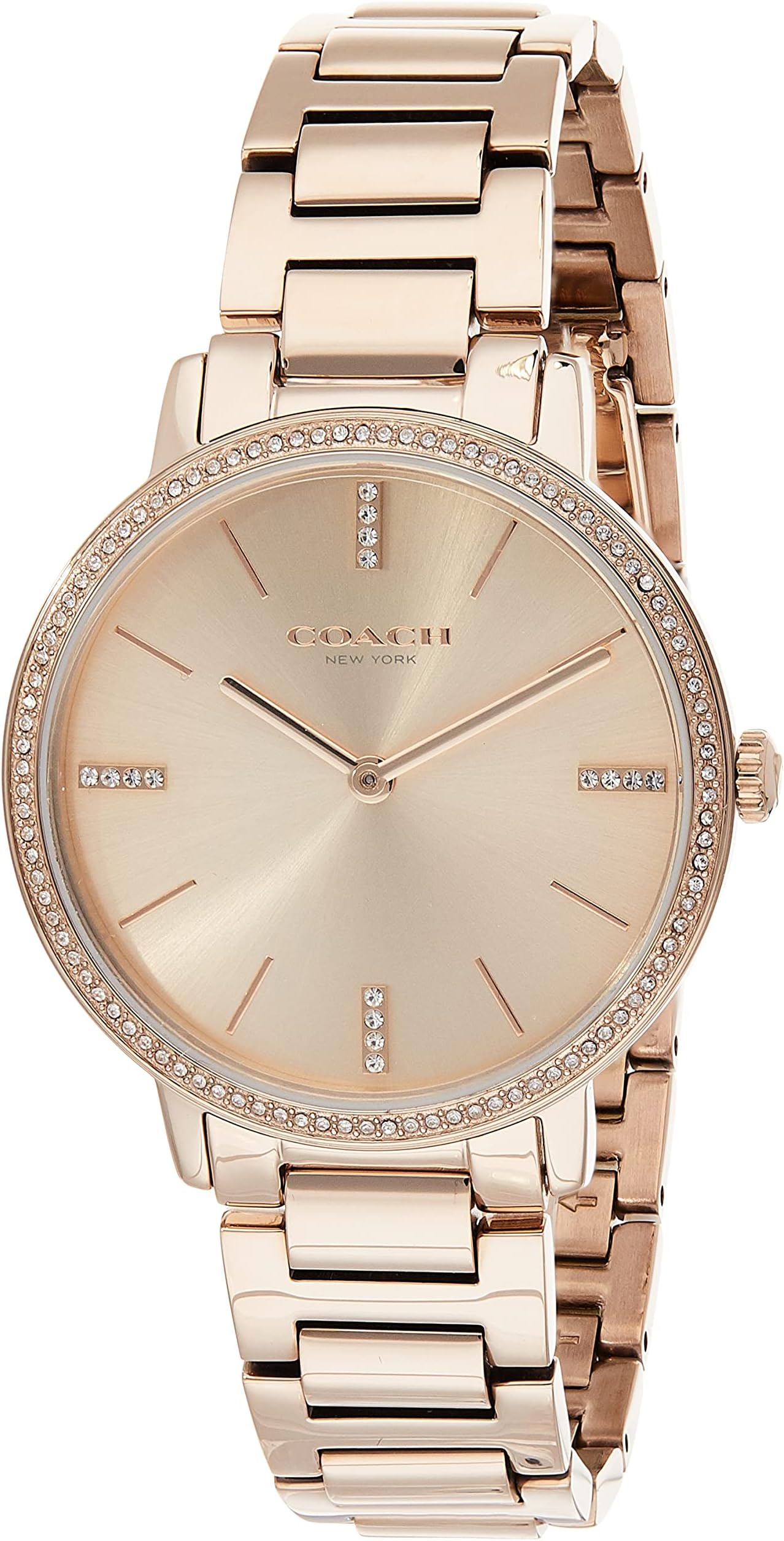 Coach Women's Carnation Gold Dial Ionic Plated Carnation Gold Steel ...