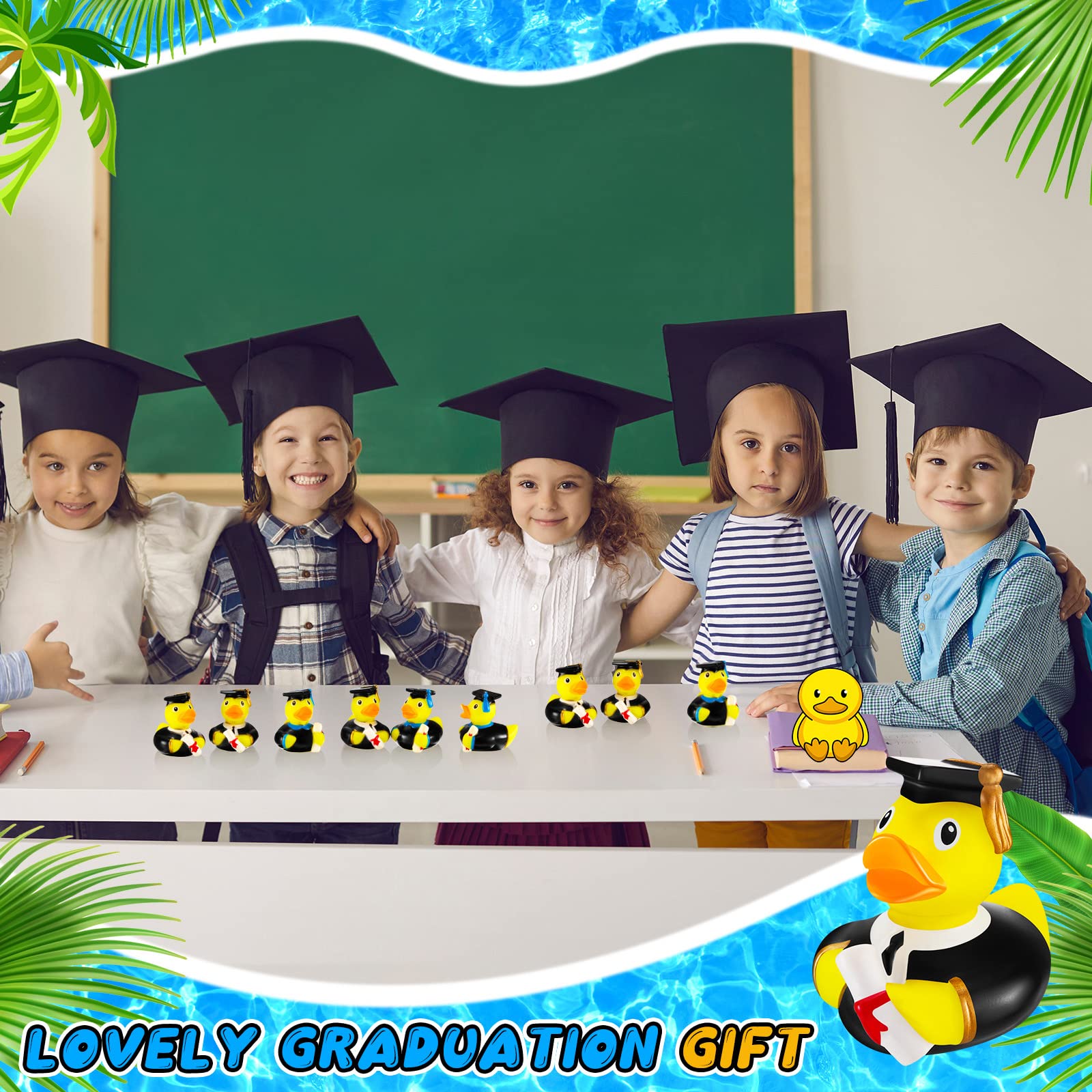 Graduation Ducks Lewtemi 12 Pcs Yellow Graduation Diploma Rubber Ducks ...