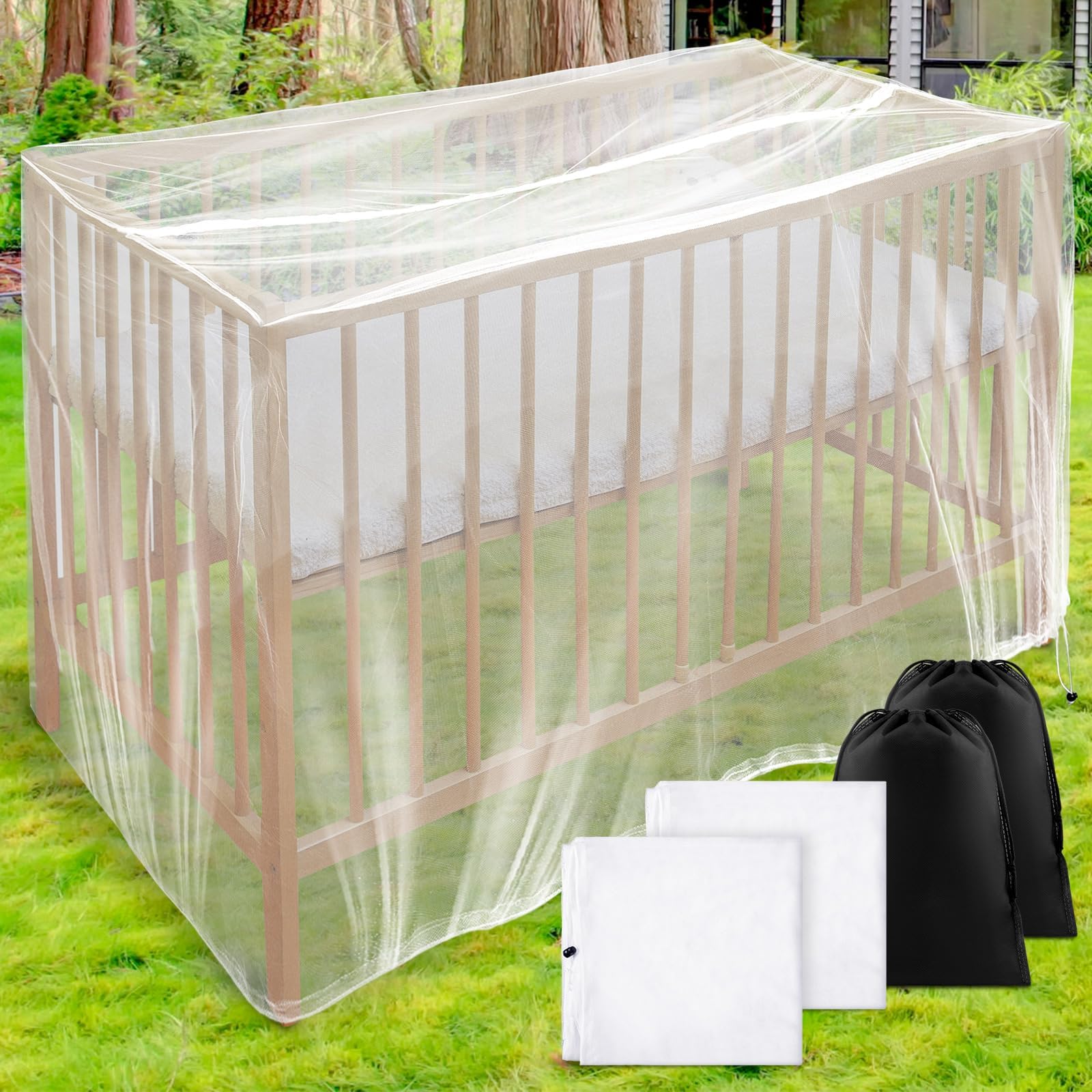 Amazon.com : VitalCozy 2 Pcs Baby Playpen Netting with Zippers Mosquito ...