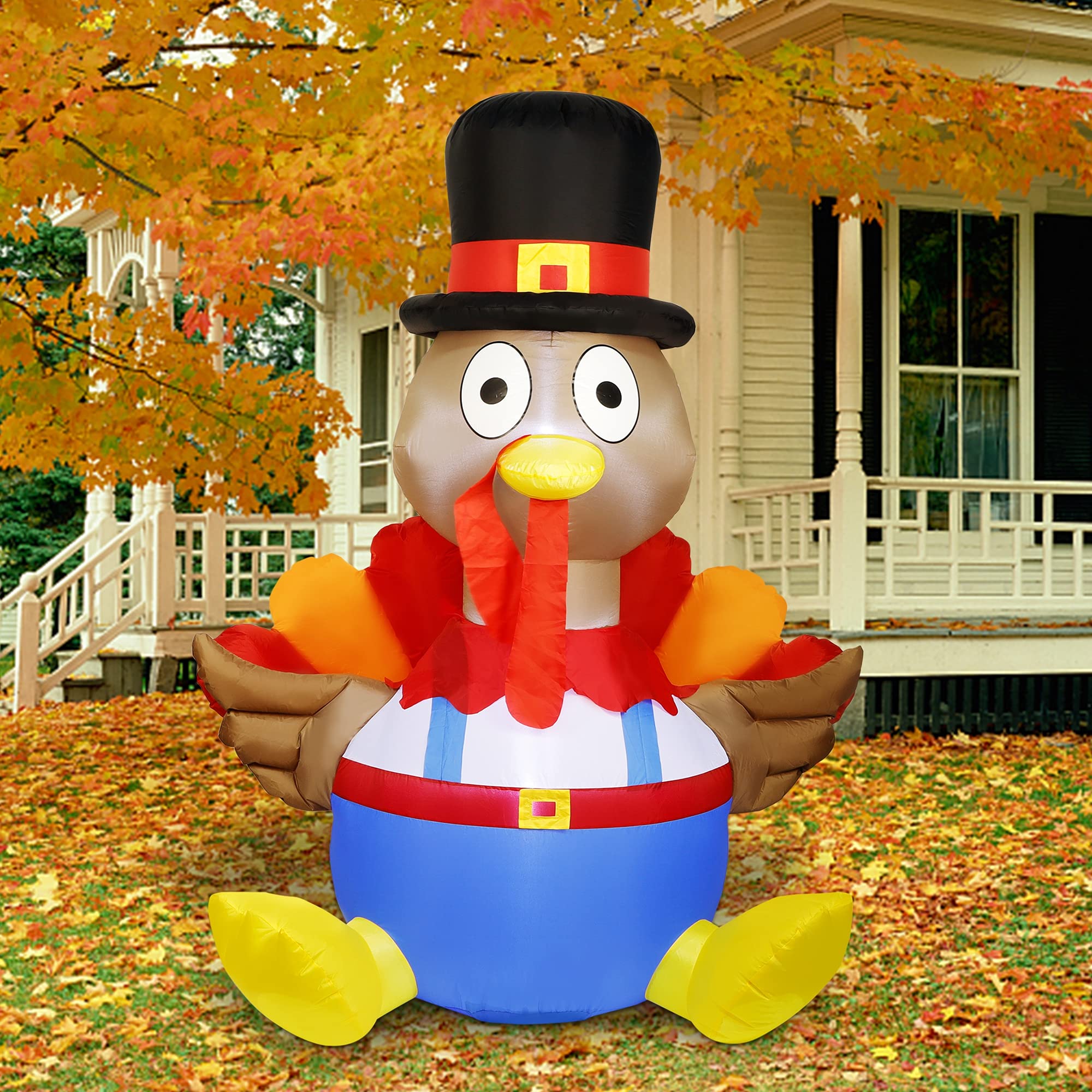 Snapklik.com : 6 Foot Thanksgiving Inflatable Turkey, Thanksgiving ...