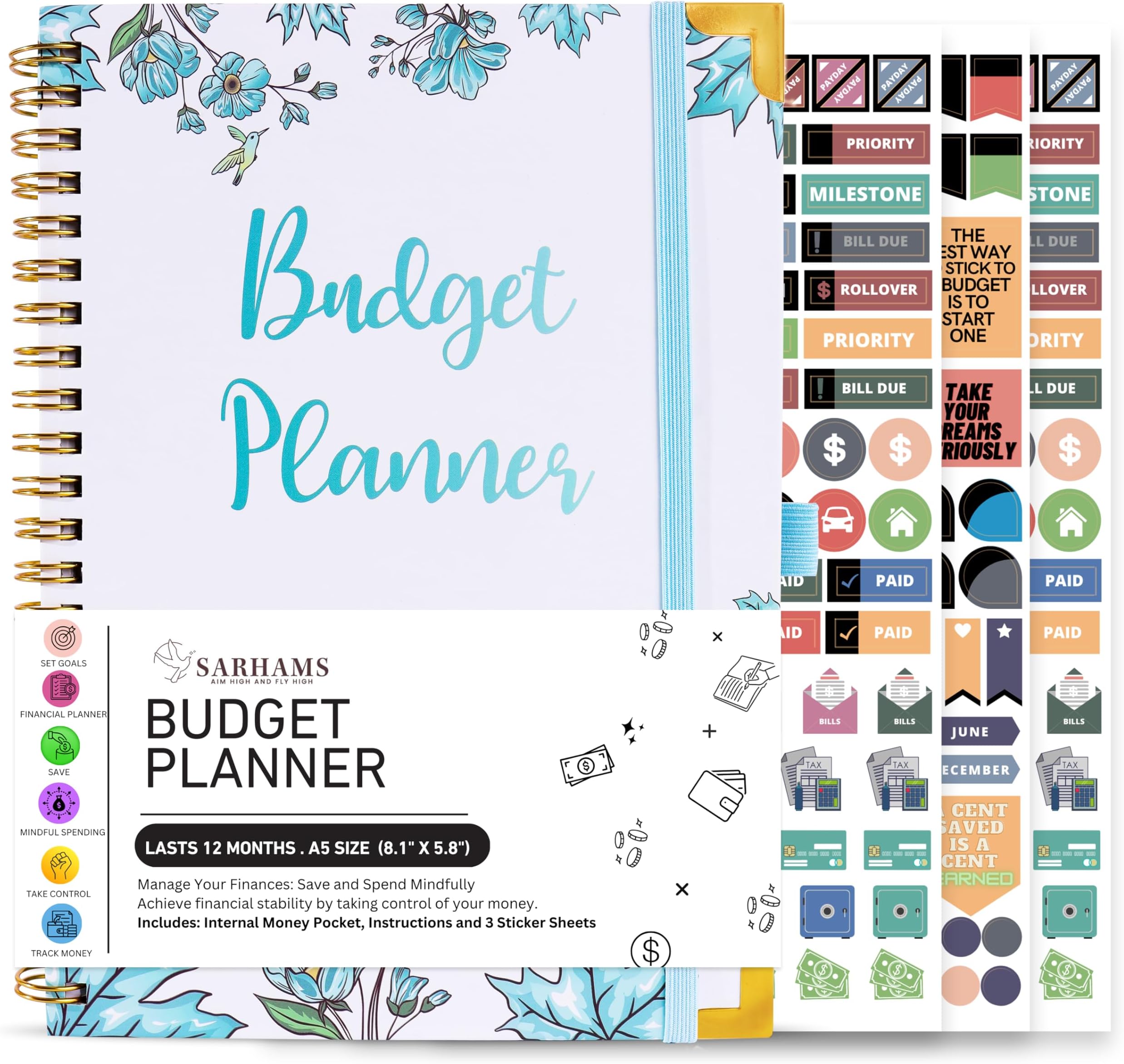 Amazon.com : Budget Planner – Simple 12 Month Financial Planner ...