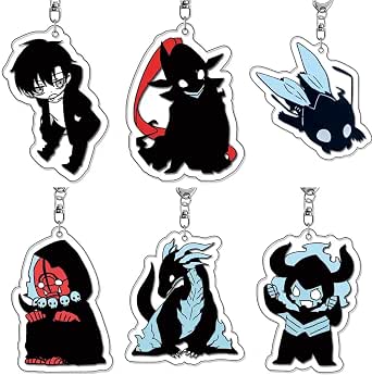 Solo Leveling Anime Character Acrylic Keychain Set, 6 Pieces, Black ...