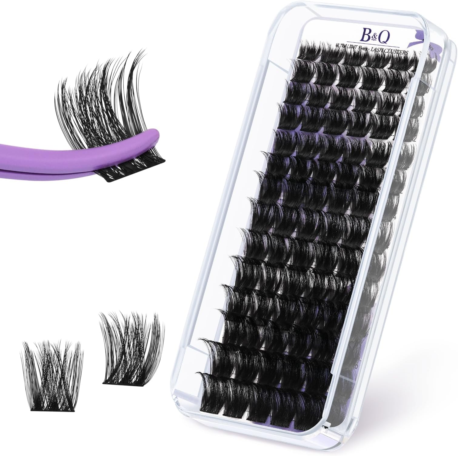 Amazon.com: B&Qaugen Lash Clusters F01 Fluffy Individual Lashes 84 Pcs ...