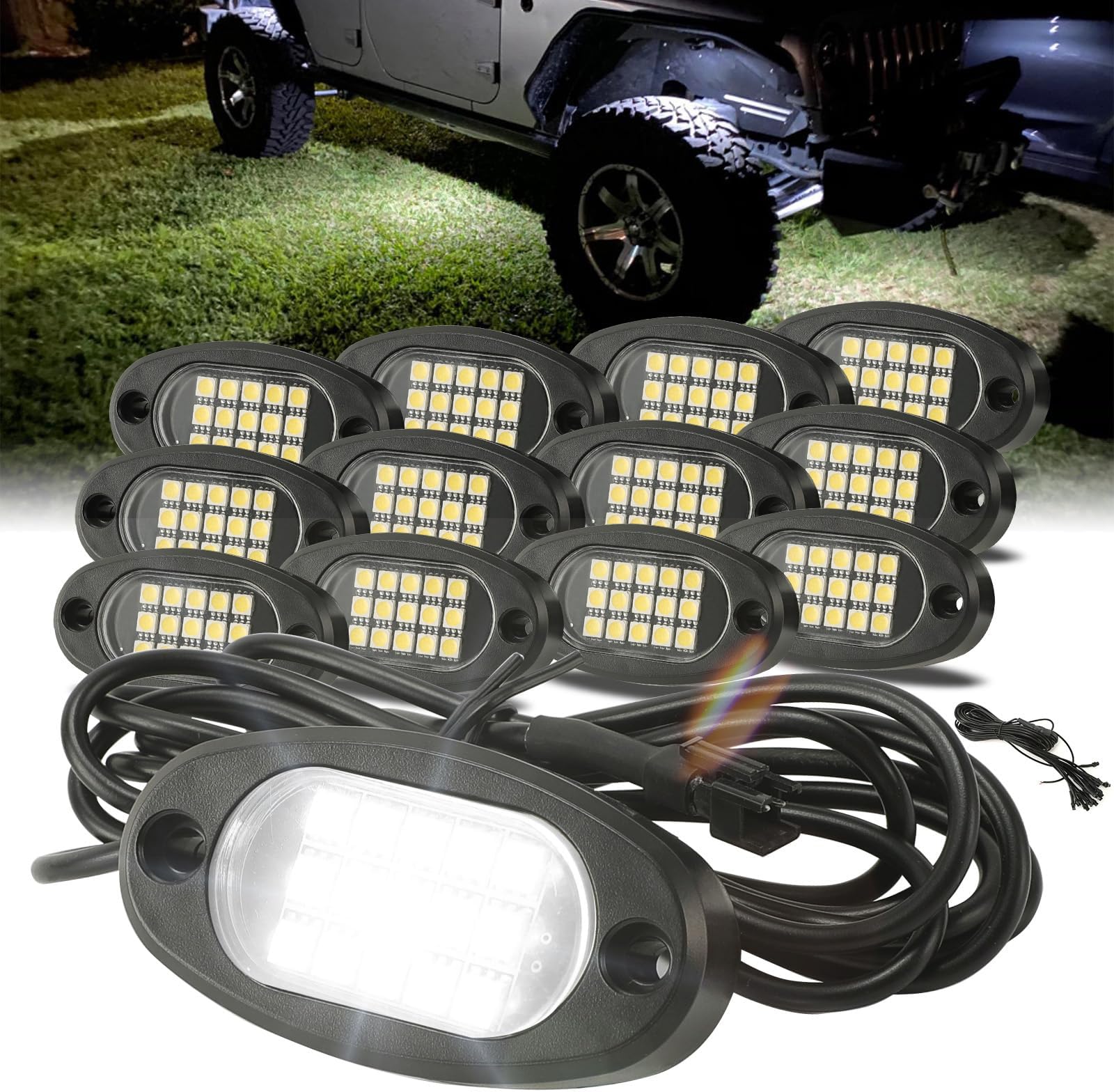 Amazon.com: Rock Lights for Trucks, 4 Pods LED Rock Lights, IP67 ...