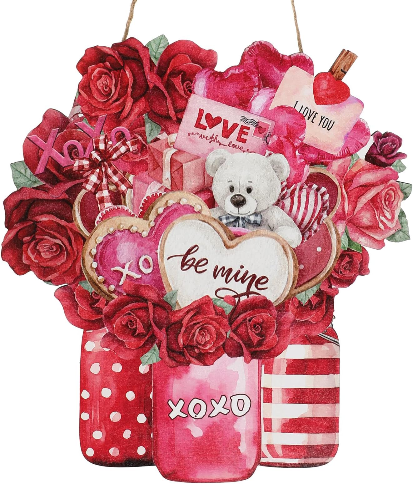 Amazon.com: Wesiti Vintage Valentine's Day Front Door Sign Wooden ...