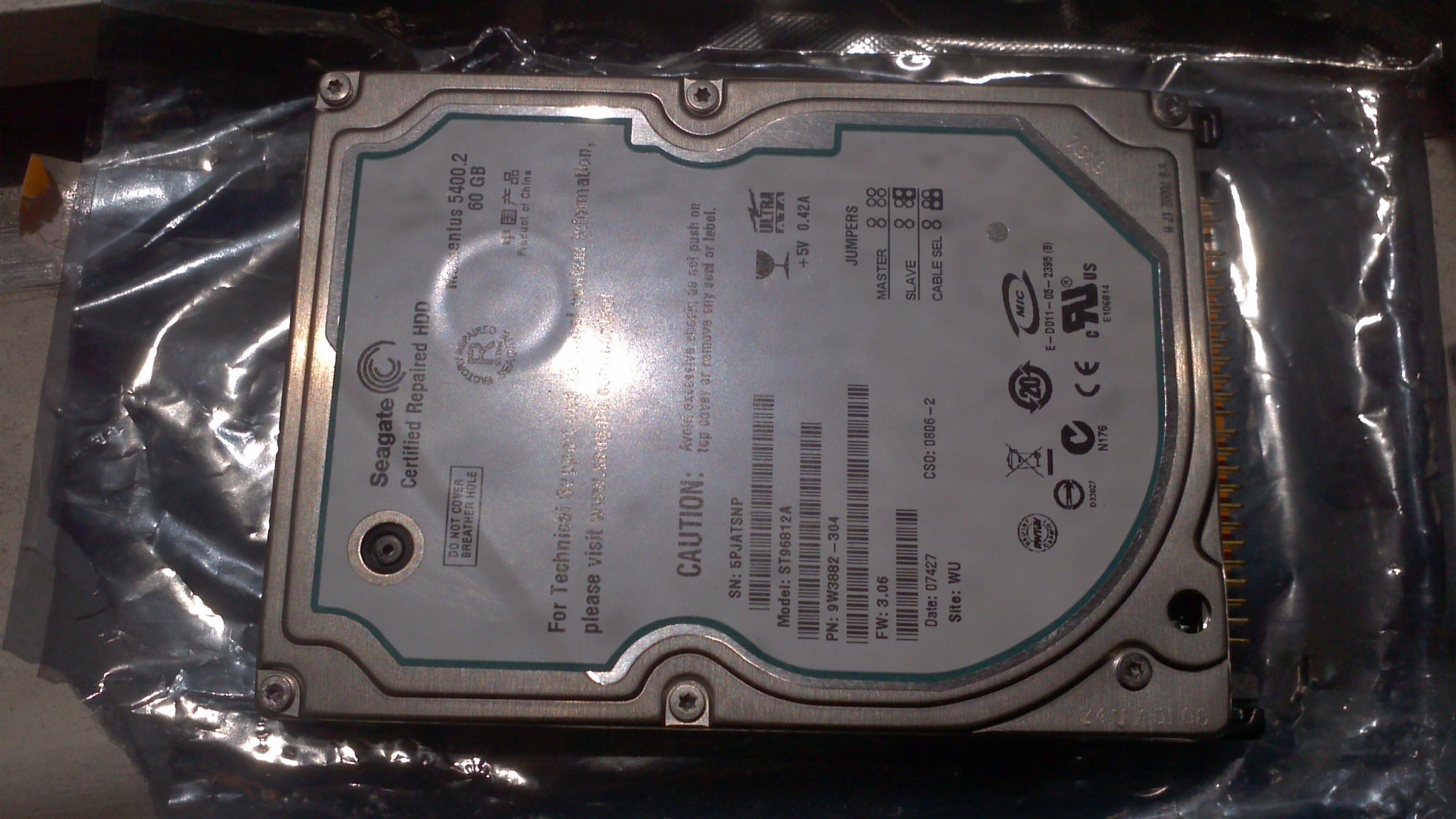 Amazon.com: SEAGATE Momentus 5400.2 - Disco duro - 60 GB - Interno - 2. ...