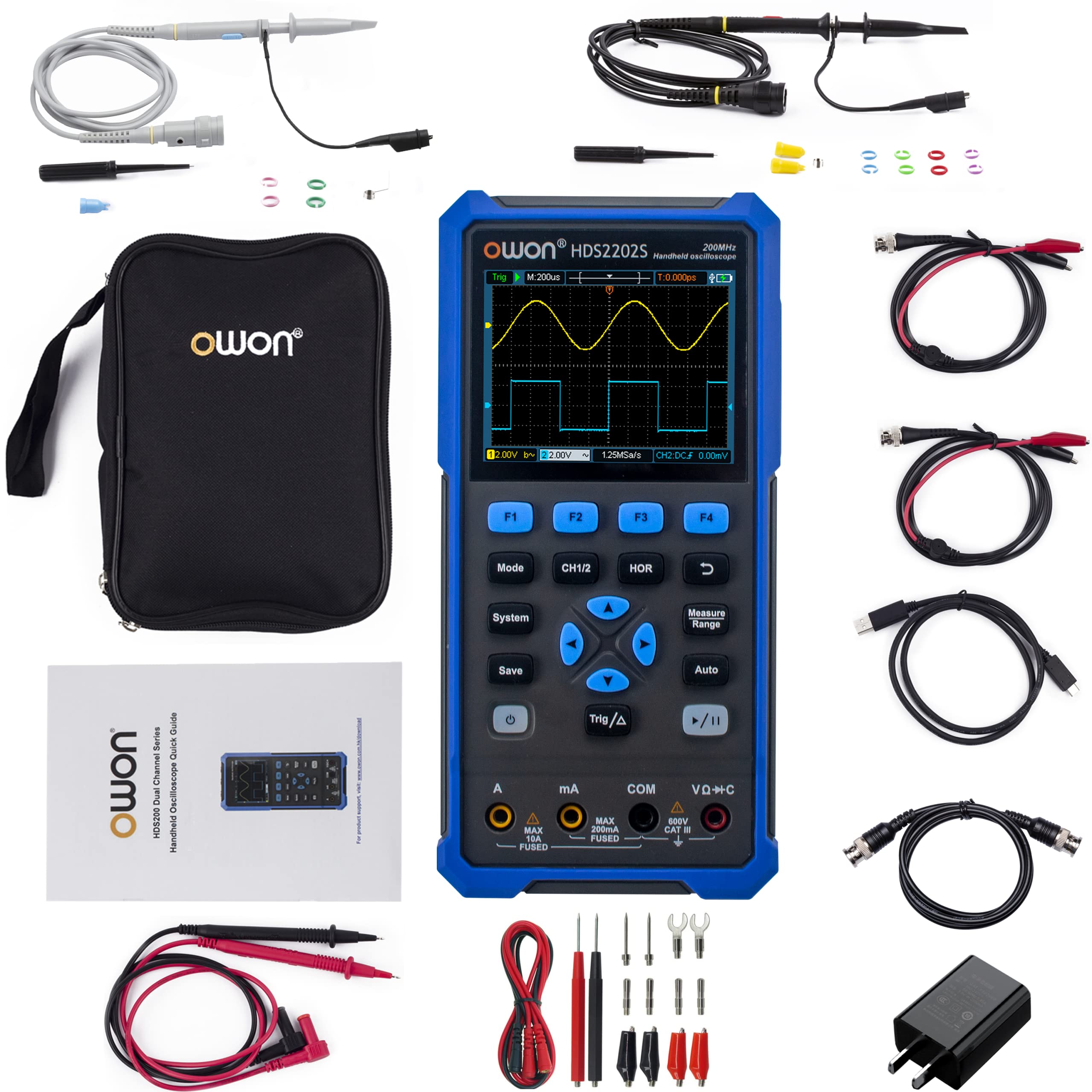 Snapklik.com : HDS2202S Oscilloscope 3 In 1 Digital Handheld Oscilloscope