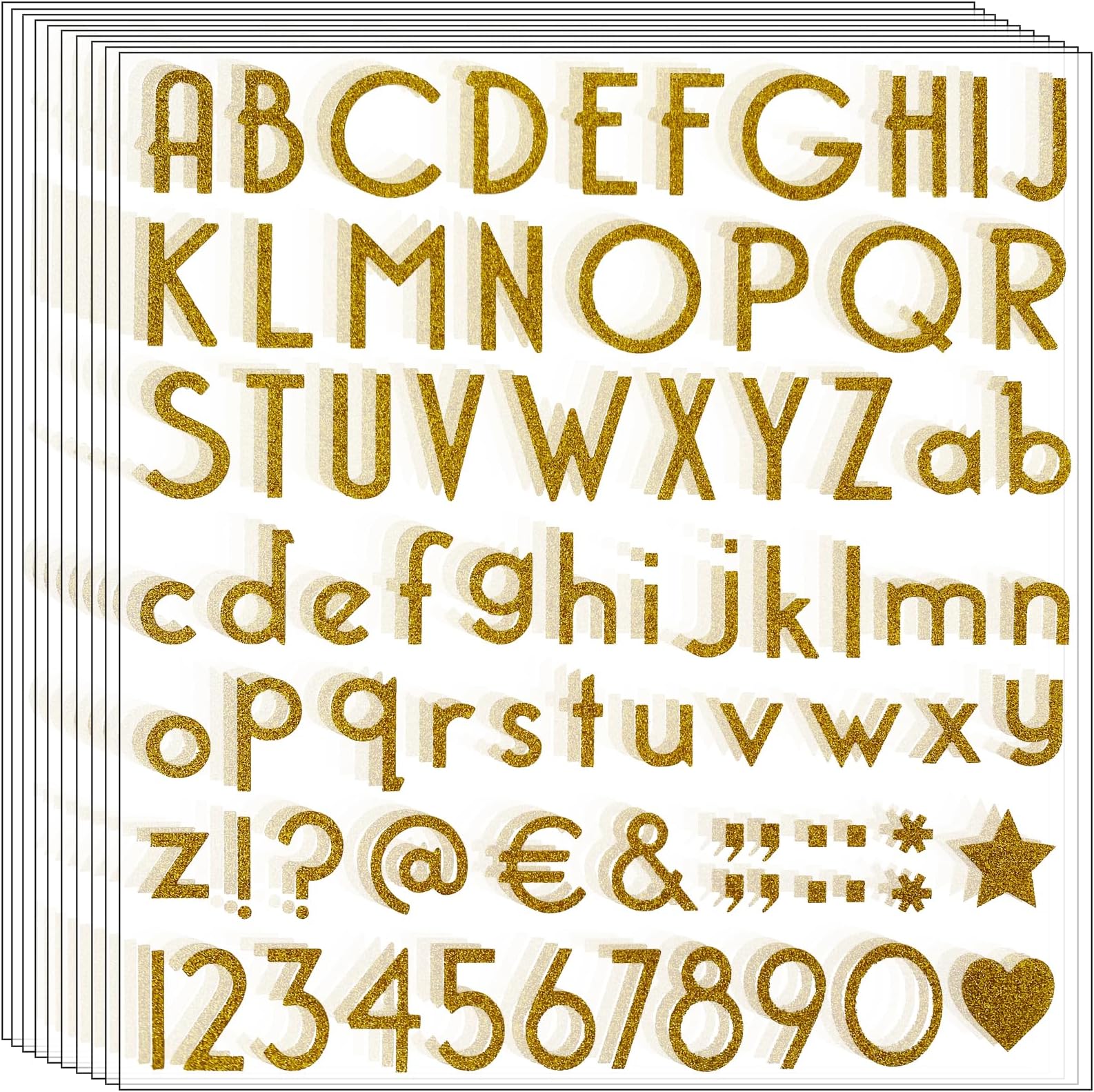 Amazon.com: Gold Letter Stickers 6 Sheets, 2 Inch Vinyl Alphabet ...