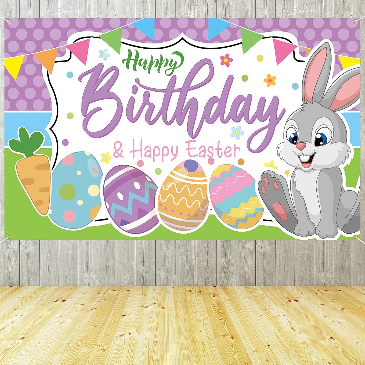 Amazon.com : Crenics Easter Birthday Party Decorations, Easter Bunny ...