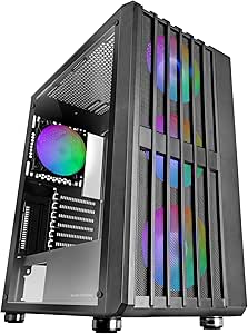 Mars Gaming MC-VAULT, ATX Gaming Case, 4x 120mm ARGB Fans, Vertical ...