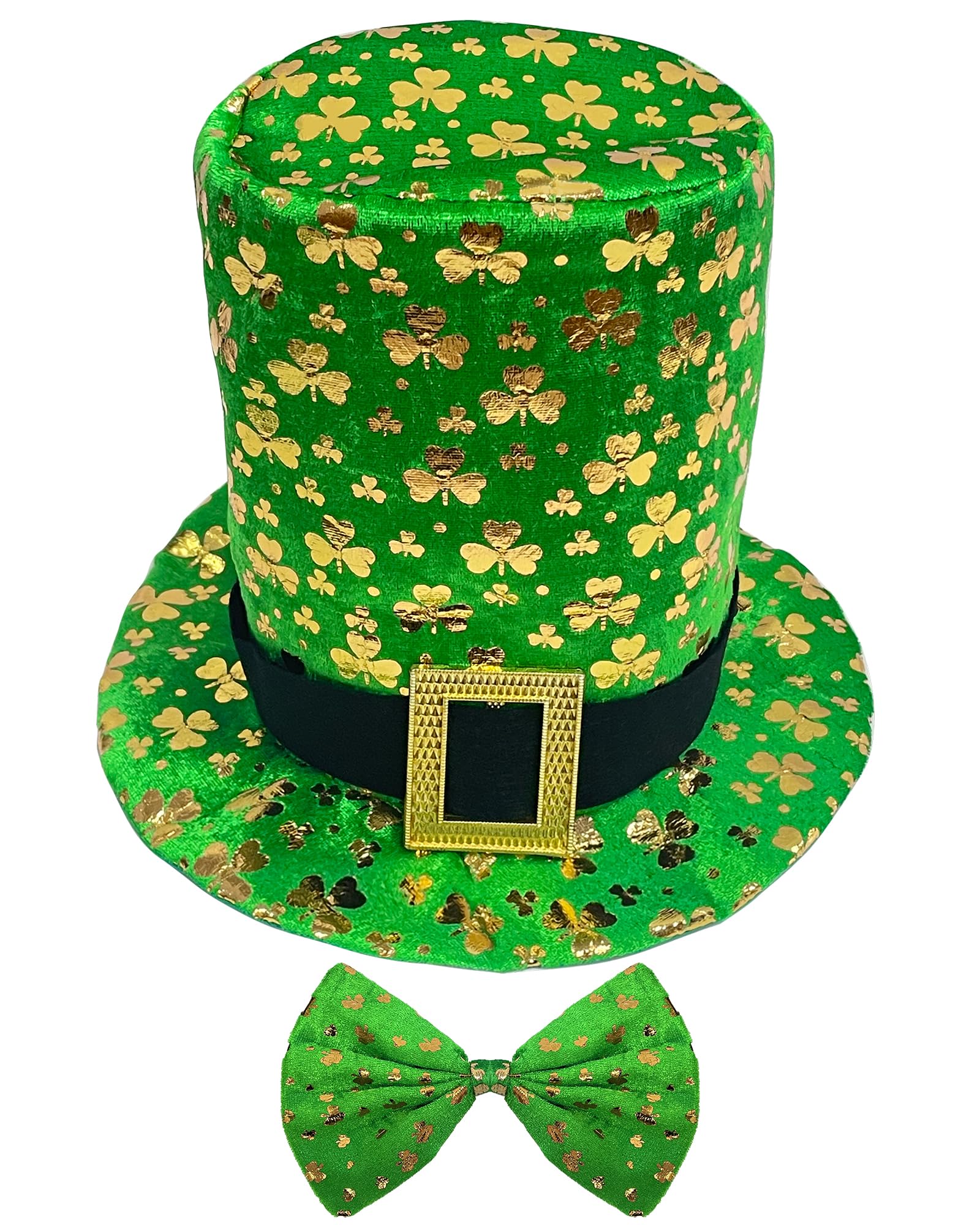 Snapklik.com : St Patricks Day Shamrock Top Hat And Bow Tie Set Green ...