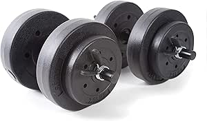 Amazon.com : Gold's Gym 40 Pound LB Vinyl Cement Dumbbell Weight Set ...