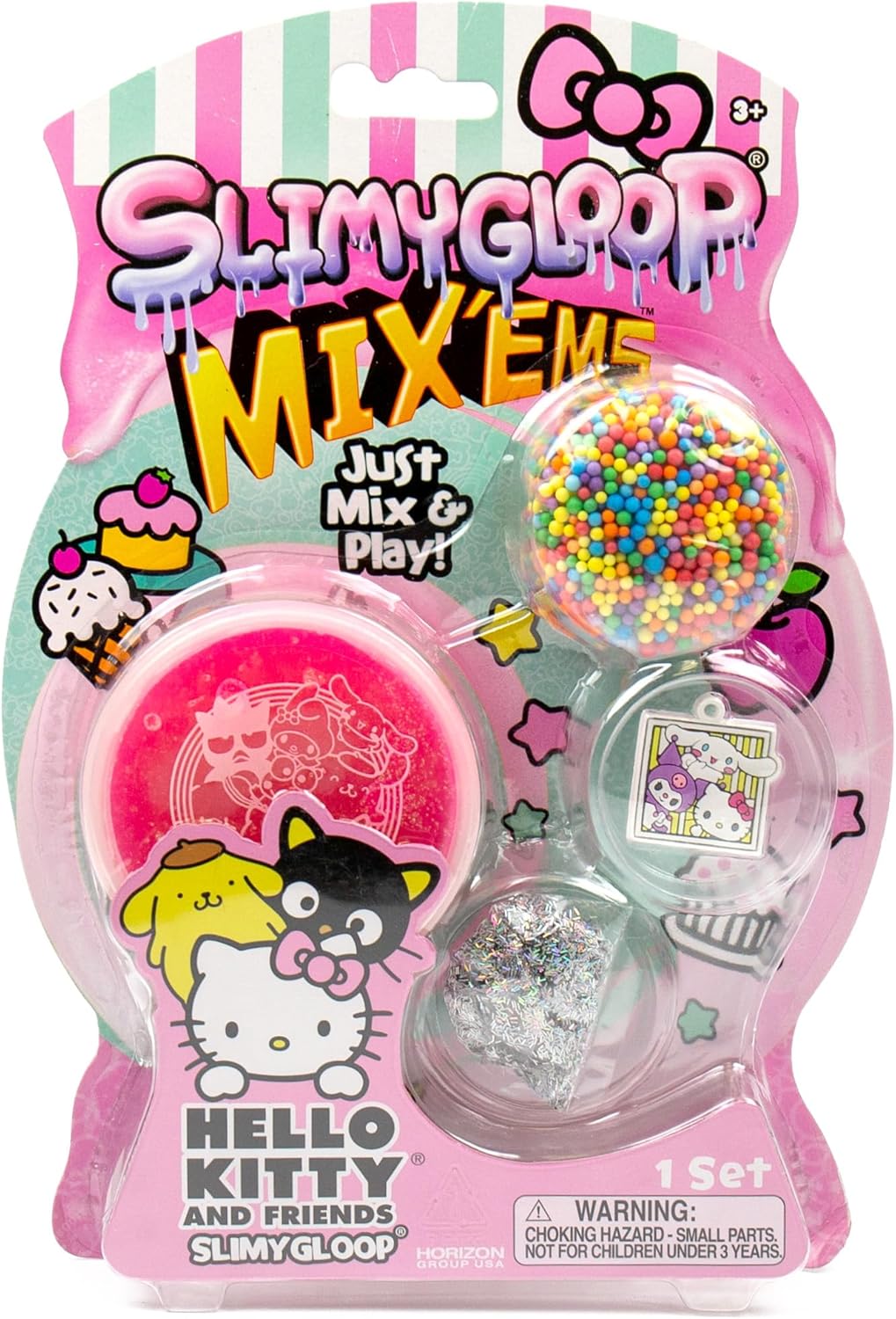 Amazon.com: Hello Kitty and Friends SLIMYGLOOP Mix’EMS, Pink Glitter ...