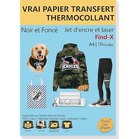 Papier Transfert pour Textile - Pochette 10 Feuilles A4 Papier ...