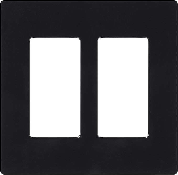 Lutron Claro 2 Gang Decorator/Rocker Wallplate, Gloss | CW-2-BL | Black ...