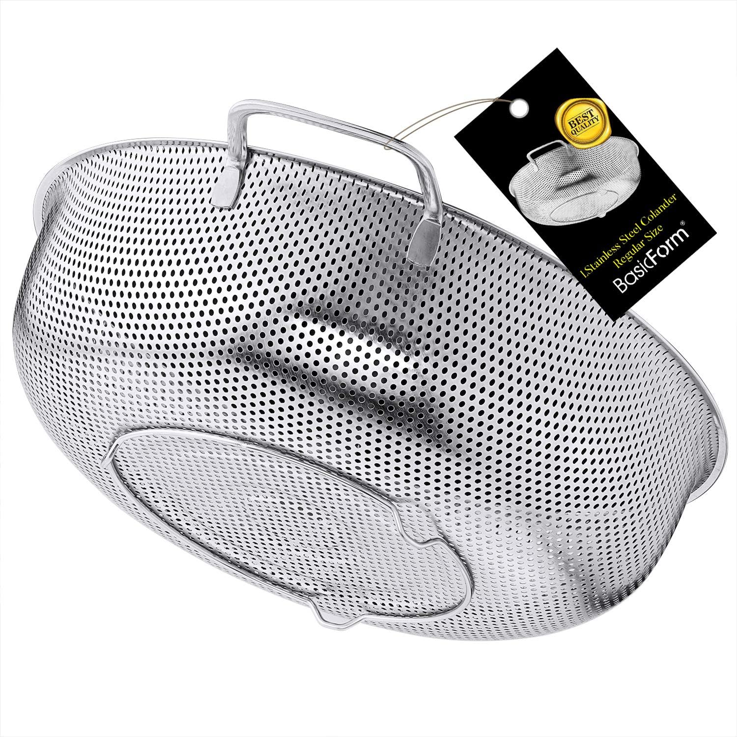 BasicForm Micro-Perforated Sieve with Handle and Base Stainless Steel ...