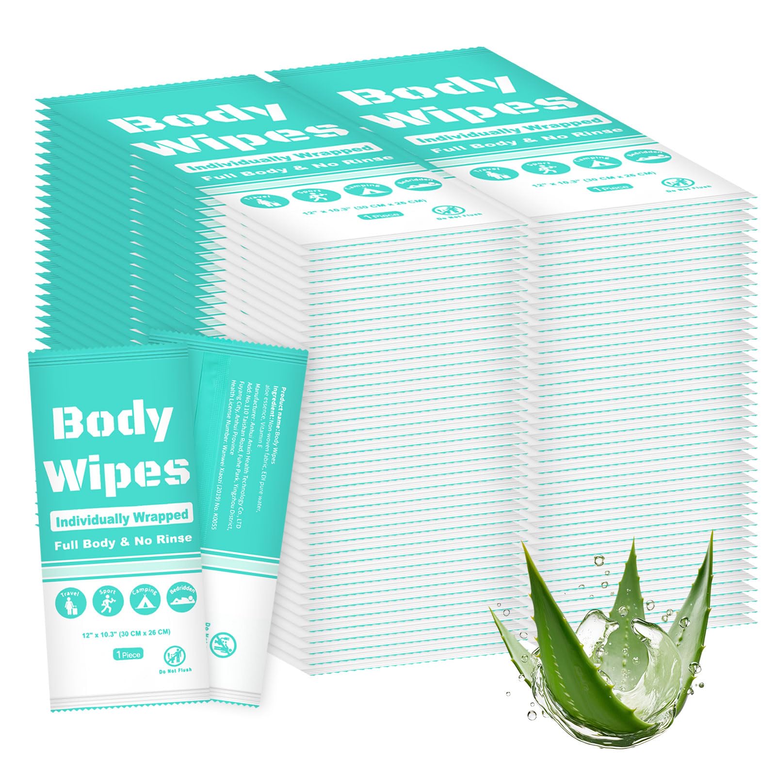 Amazon.com: Individually Wrapped Body Wipes Bulk Bath Wipes, Women Men ...