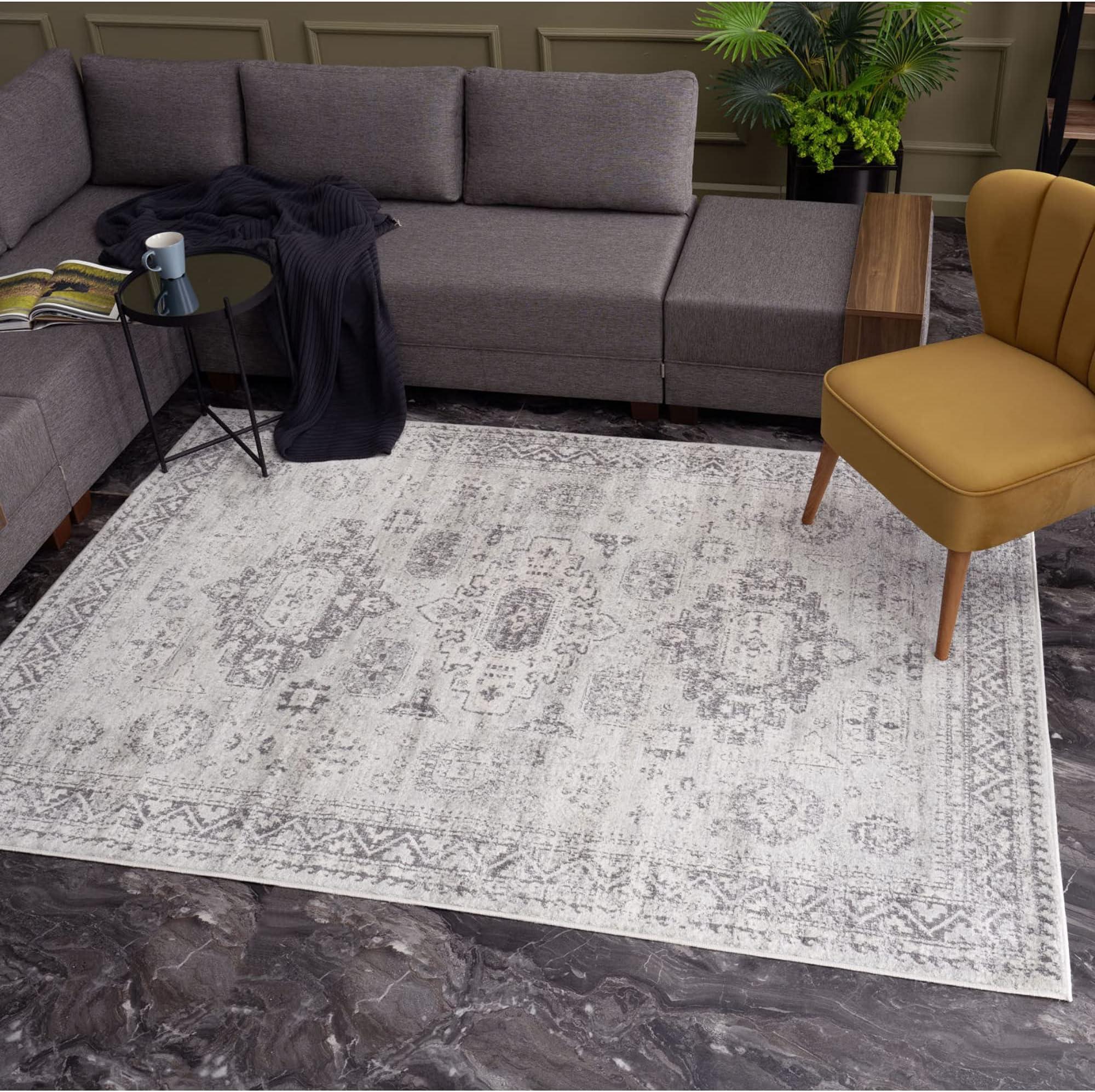 AREA RUGS LIVING ROOM EXTRA LARGE SMALL MODERN VINTAGE CREAM AND GREY ...
