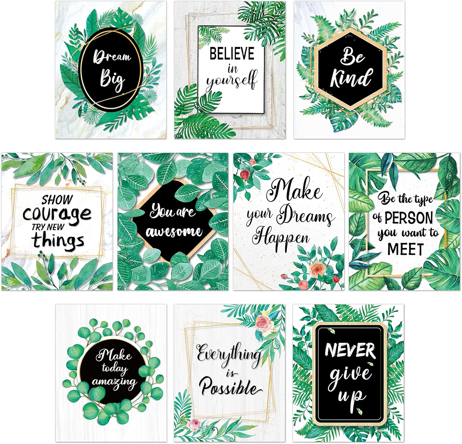 Buy 10 Pieces Motivational Wall Posters Inspirational Wall Art Posters ...