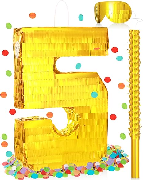 Amazon.com: Sratte Piñata Birthday Party Decorations Gold Foil Piñata ...