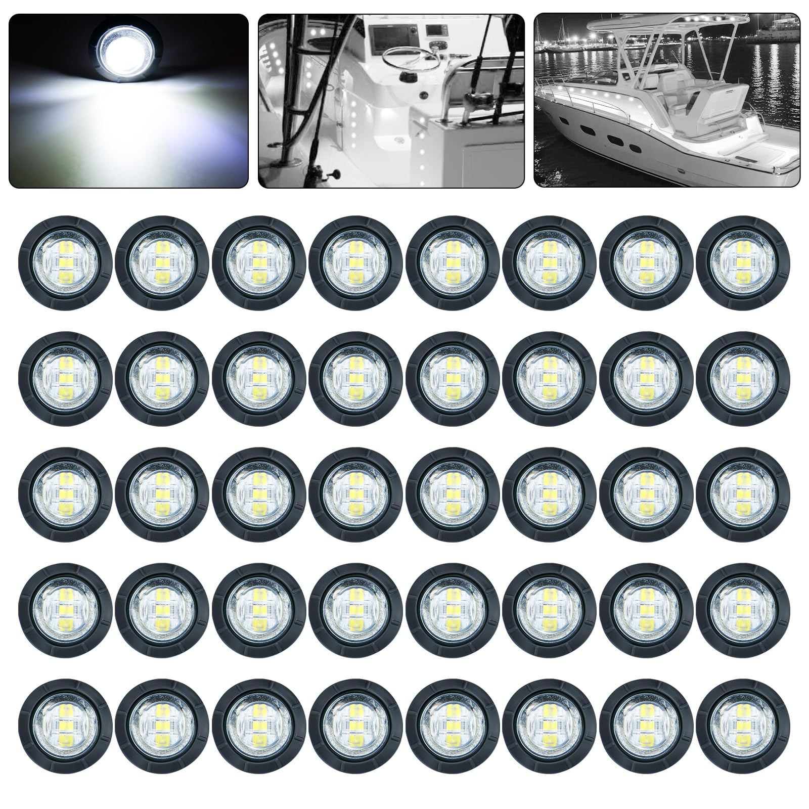 Amazon.com: PSDRIQQ 40Pack DC12V 3/4 Inch Mini Marine Boat LED Lights ...