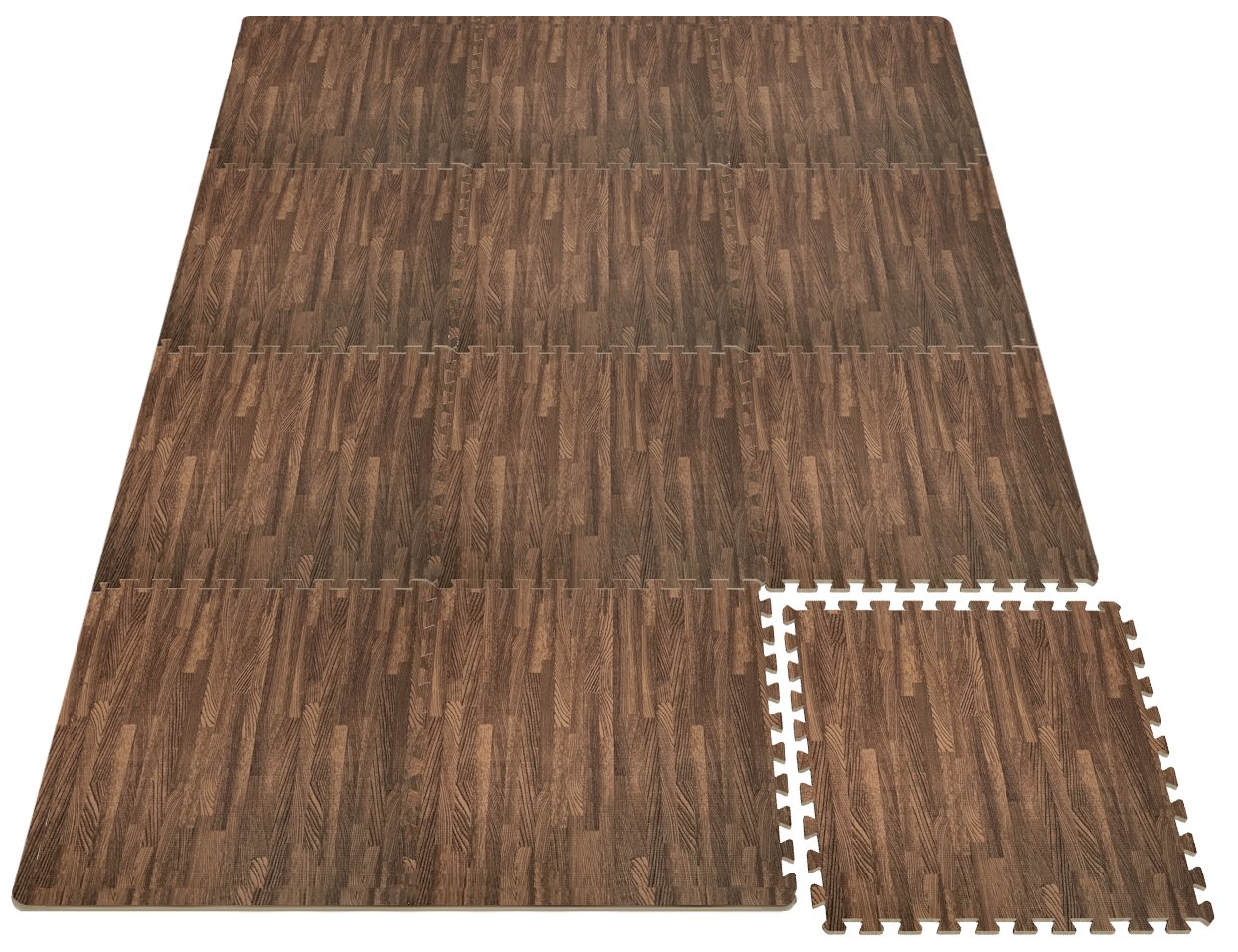 Snapklik.com : Sorbus 48Sq Ft Wood Grain Floor Tiles Foam Mat EVA ...