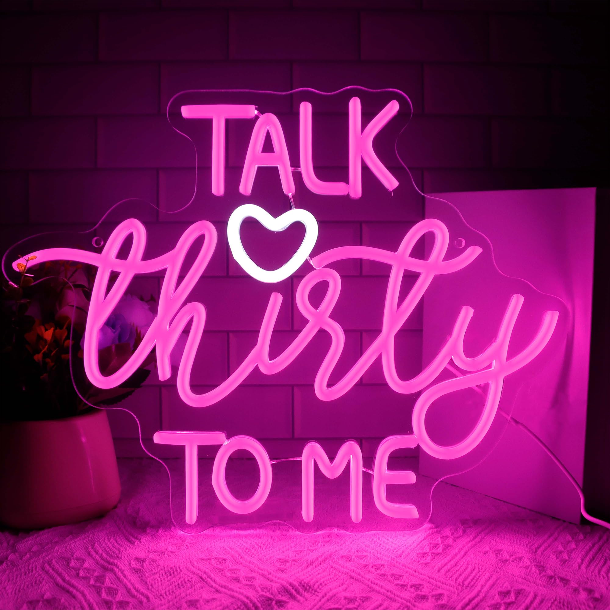 Amazon.com : Talk Thirty To Me Neon Sign, Dimmable LED 30th Birthday ...