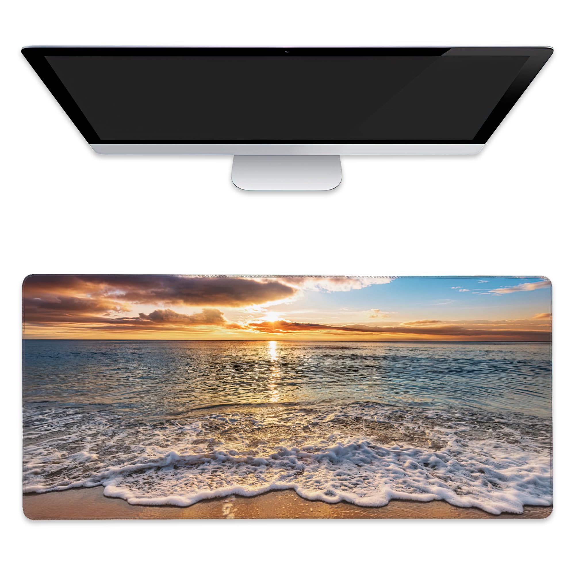 Amazon.com : Large Mouse Pad Ocean Beach at Sunrise Extended Gaming ...