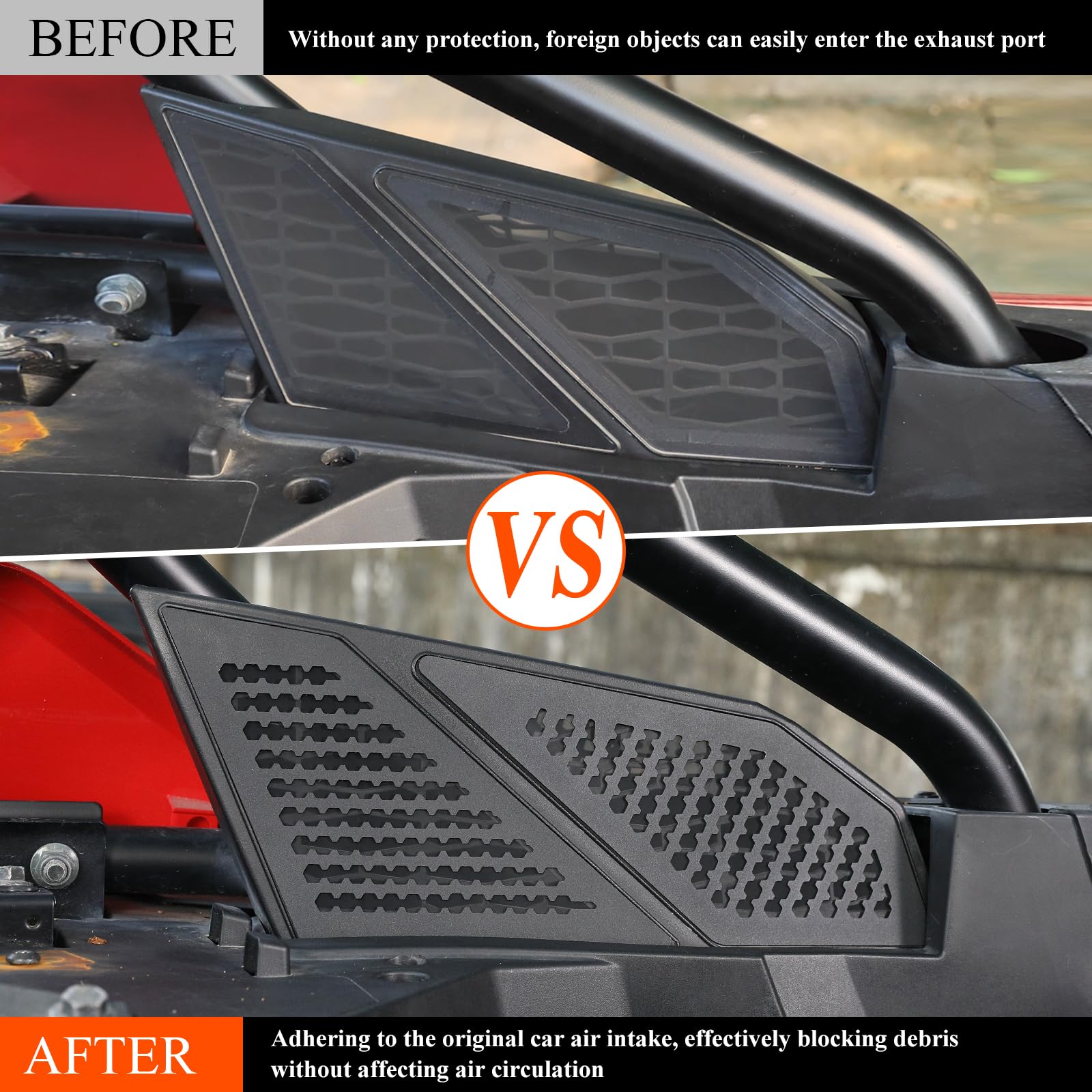 Pro Air Vent Polaris RZR PRO XP/Turbo R Intake Cover - 6-Piece Metal ...
