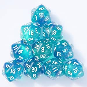 Amazon.com: 10PCs D20 Polyhedral Dice Set 22mm for DND RPG MTG Dungeons ...