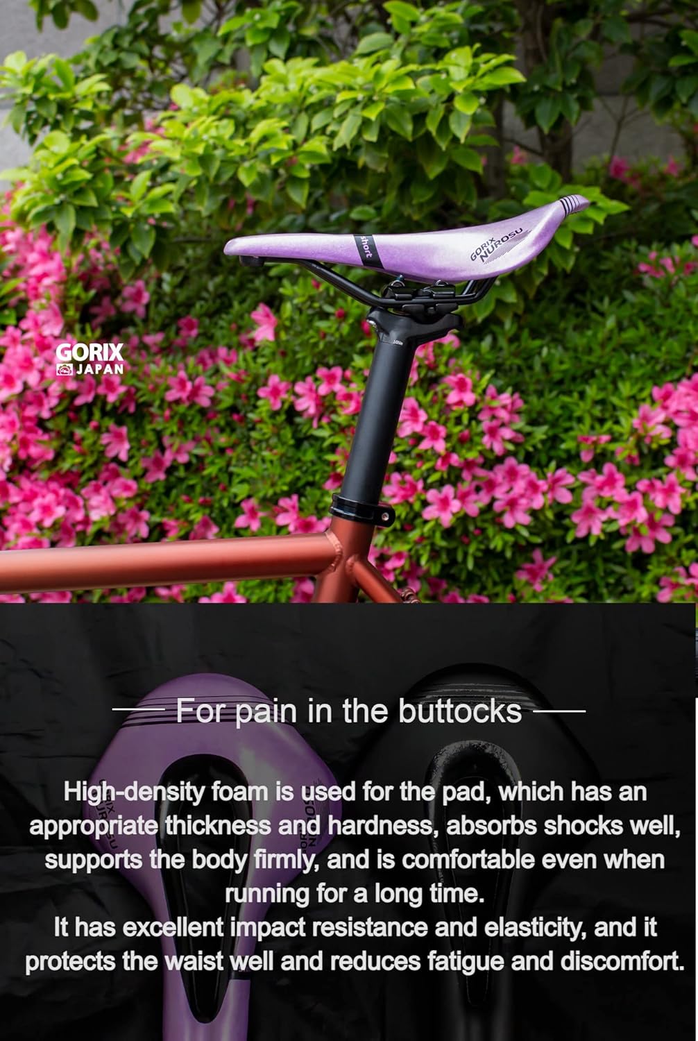 Buy GORIX Bike Short Saddle Seat Short Nose Lightweight MTB Road Bicycle(GX-NUROSU) Online at ...