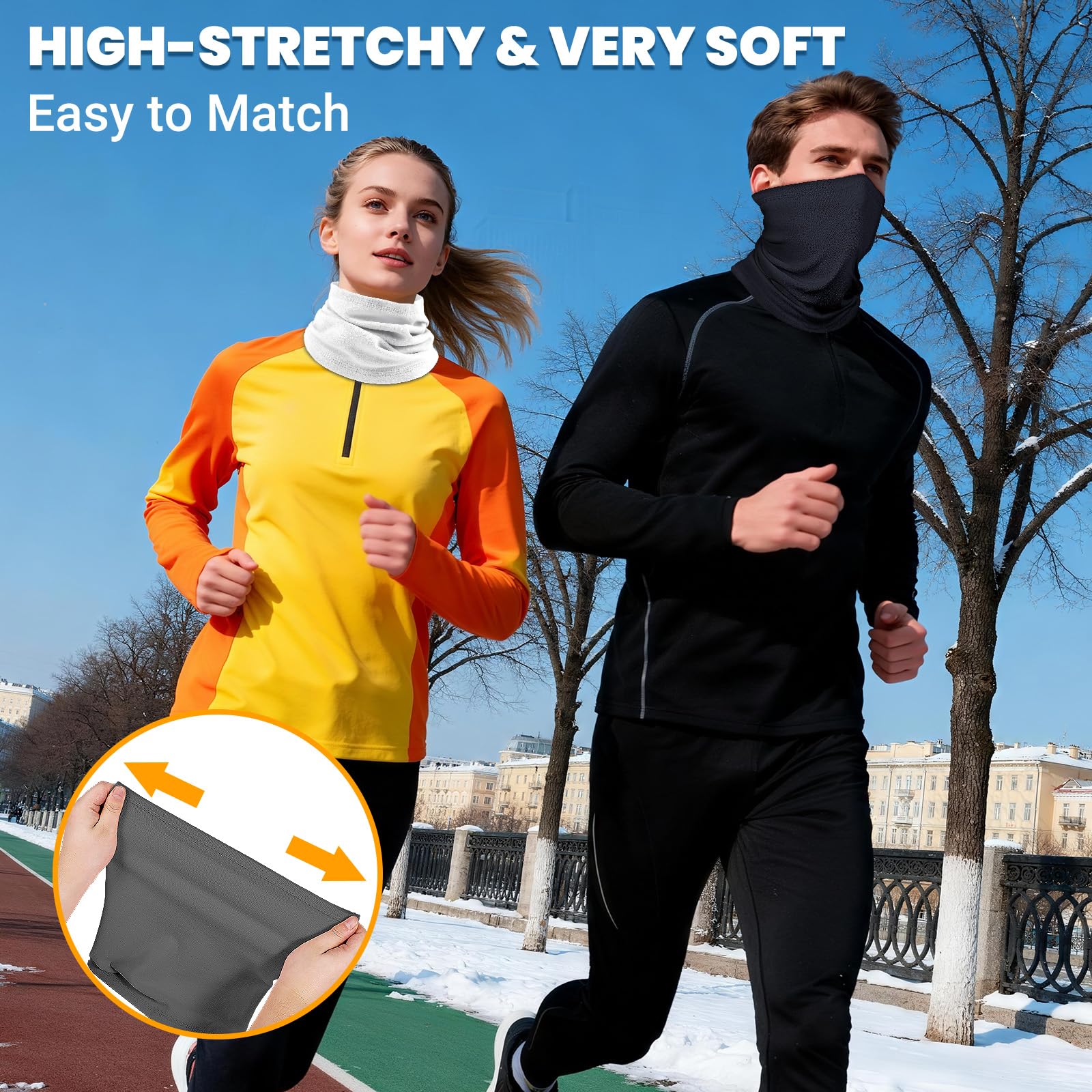 Snapklik.com : Fivali Winter Neck Warmer Gaiter: 4 Pack Windproof Face ...