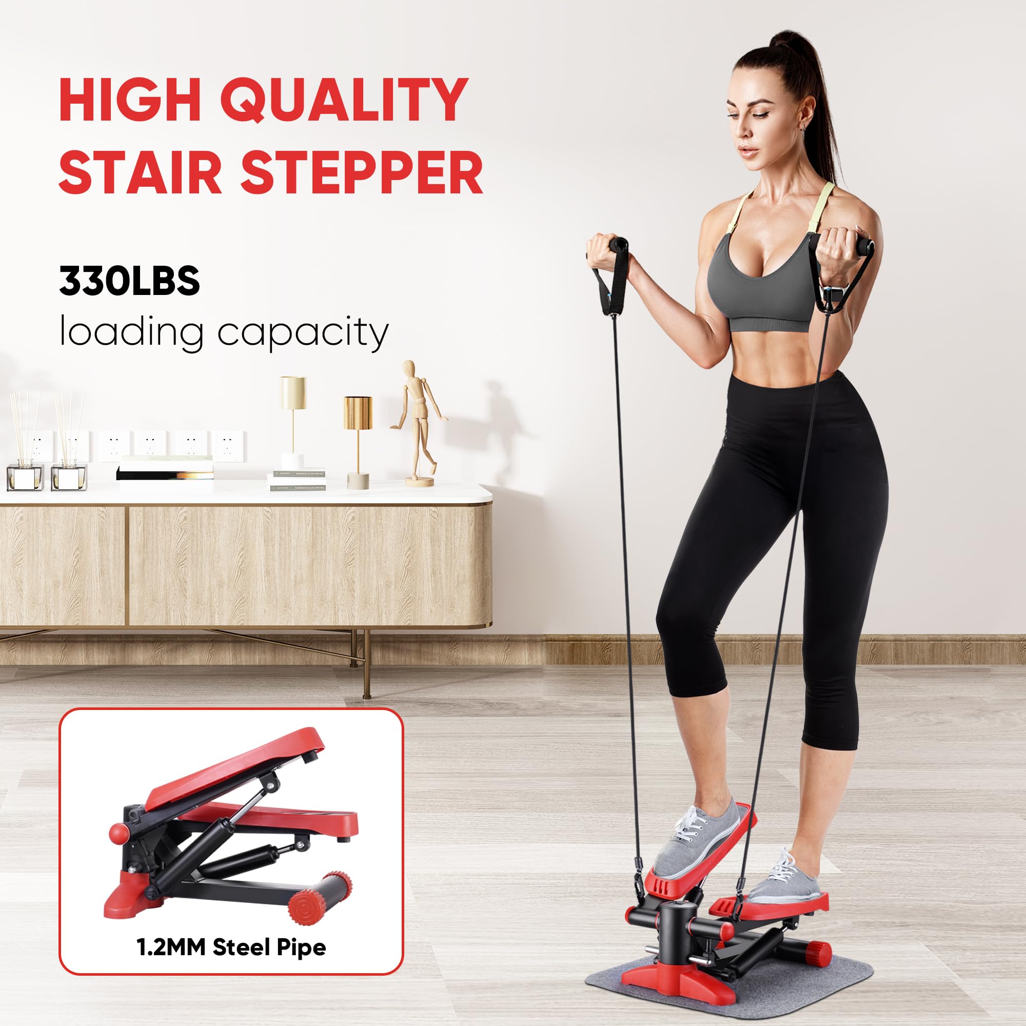 HYD-Parts Mini Stepper, Stair Stepper with Resistance Band, Steppers ...