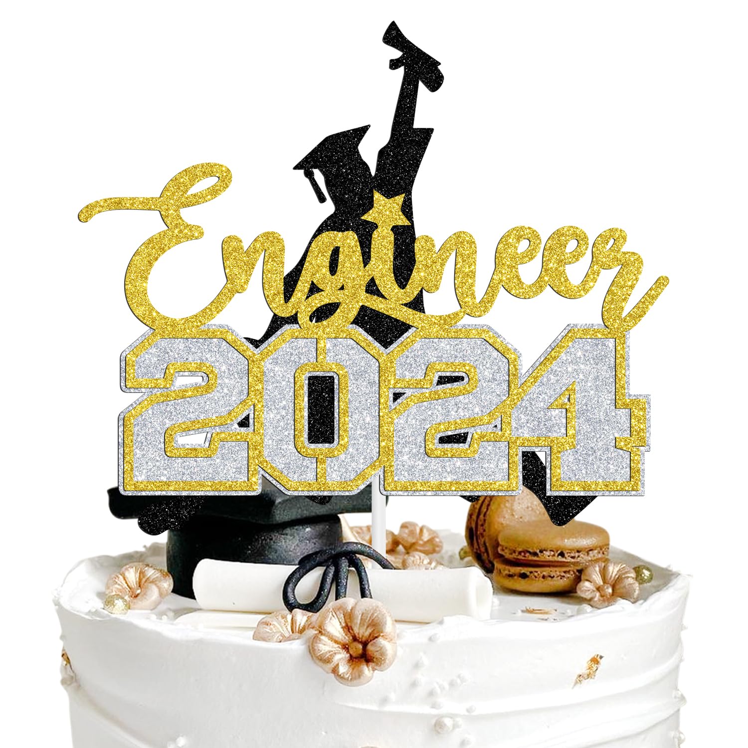 Amazon.com: Congrats Engineer 2024 Cake Topper, Future Engineer Cake ...