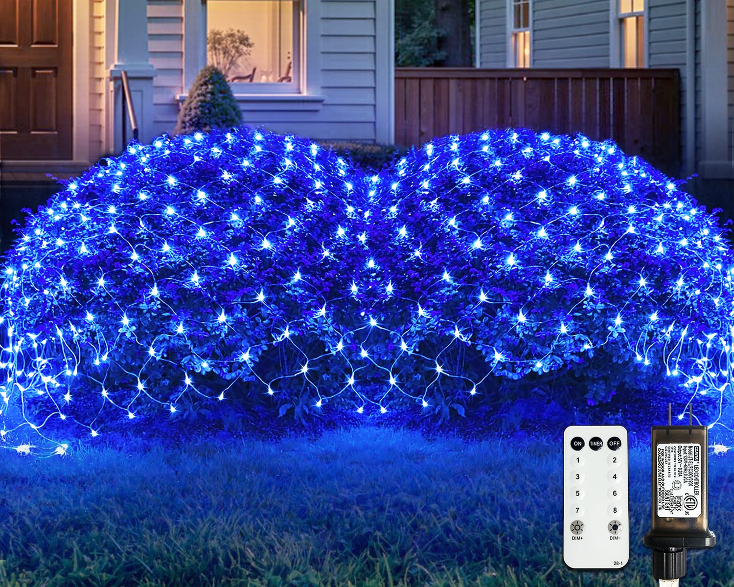 Snapklik.com : JMEXSUSS Blue Christmas Net Lights 360 LED 12ft X 5ft ...