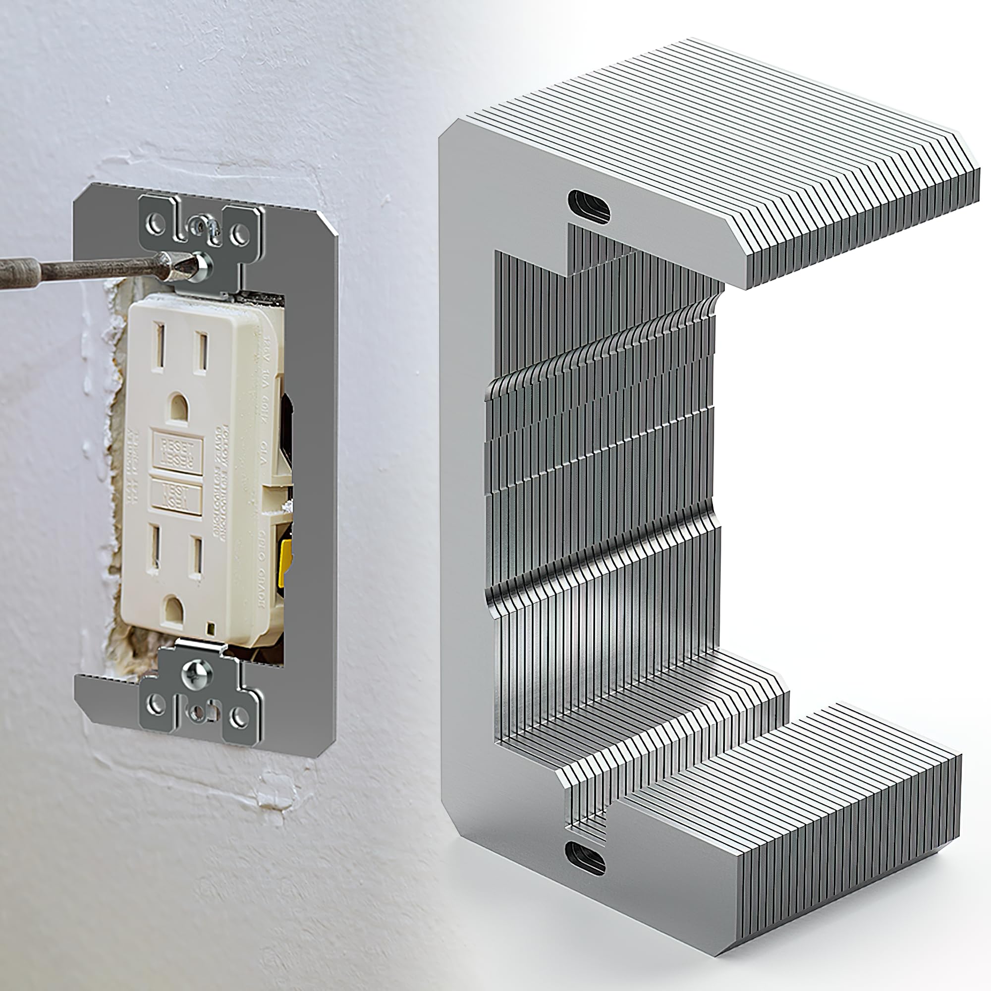 Wuno Shop 30 Pcs Wall Plate Spacer,Metal Single Gang Device Leveler ...