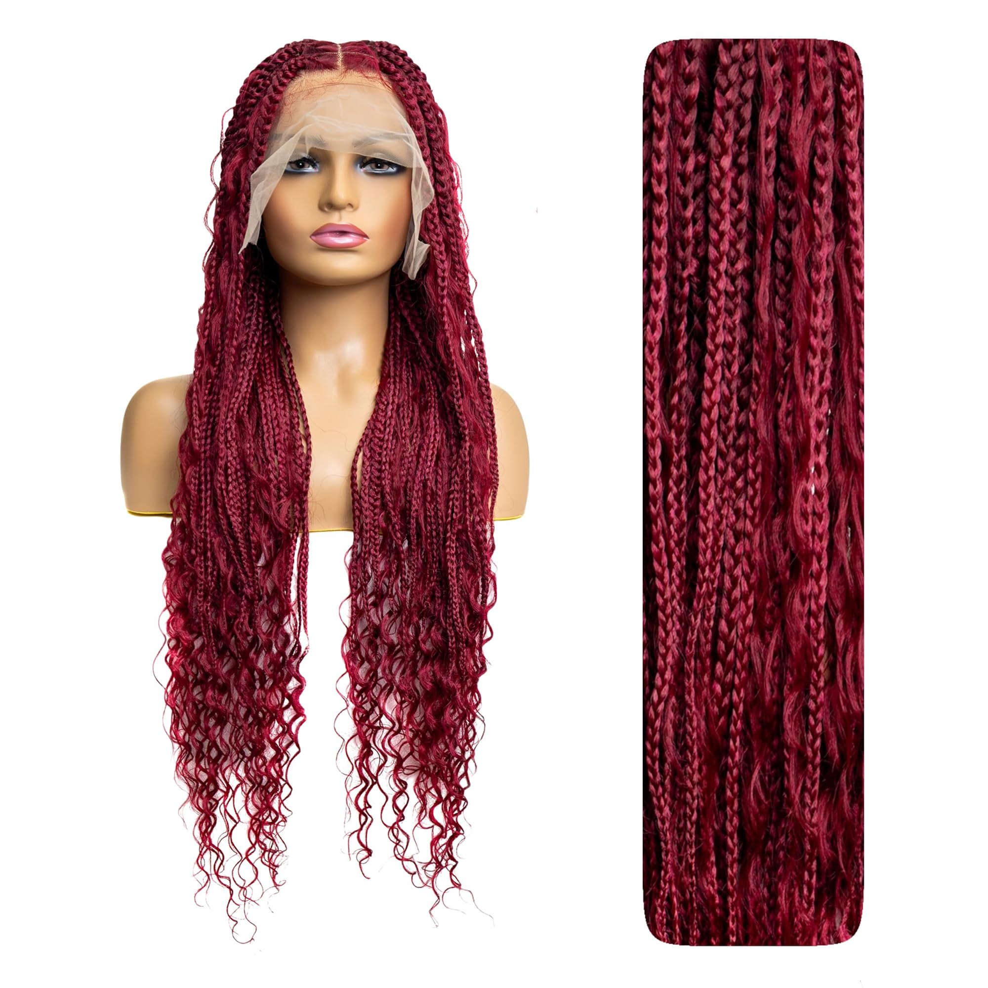 Amazon.com : RAHELMO Gypsy Boho Box Braided Wig - Synthetic Knotless ...