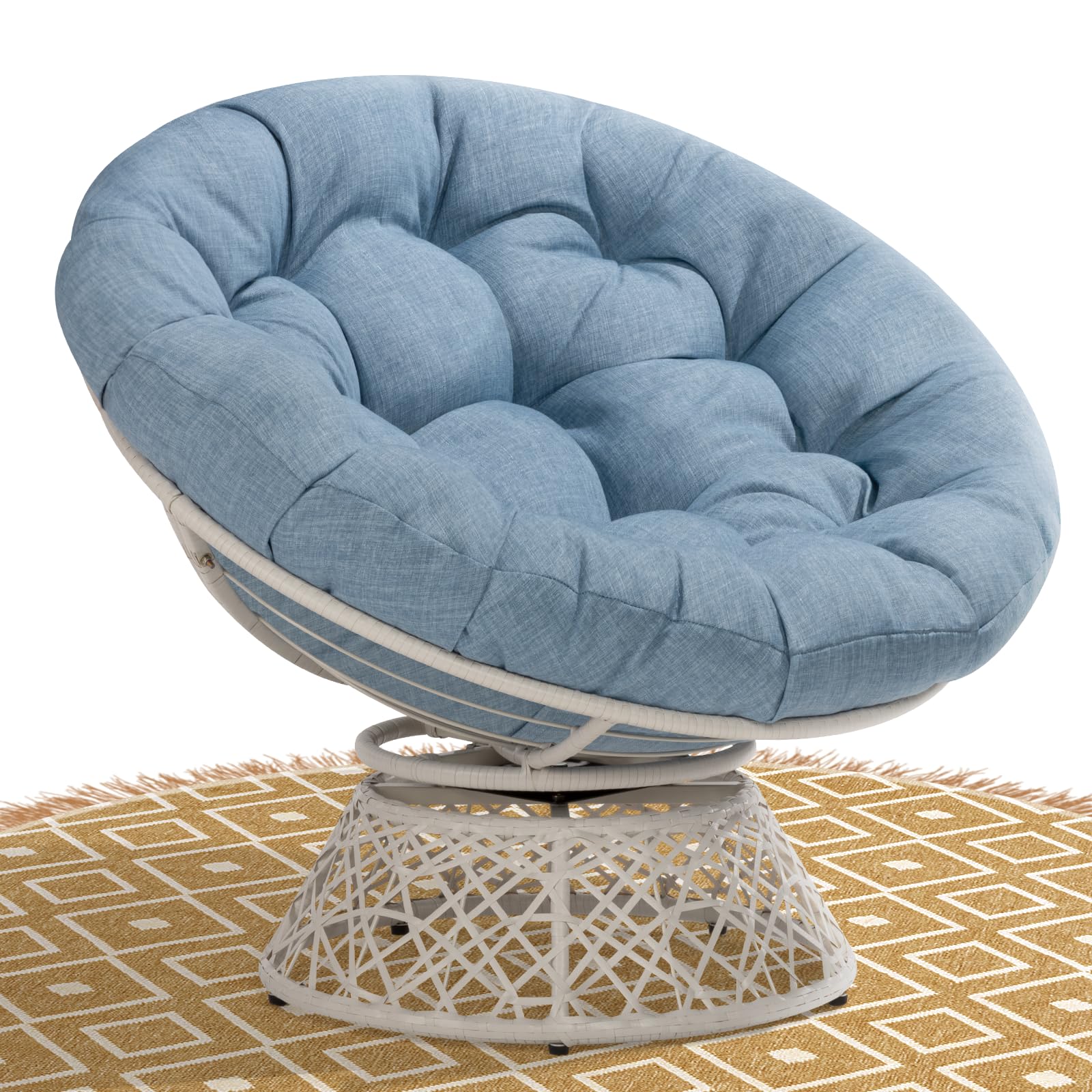 Snapklik.com : Bme 40" Ergonomic Wicker Papasan Chair