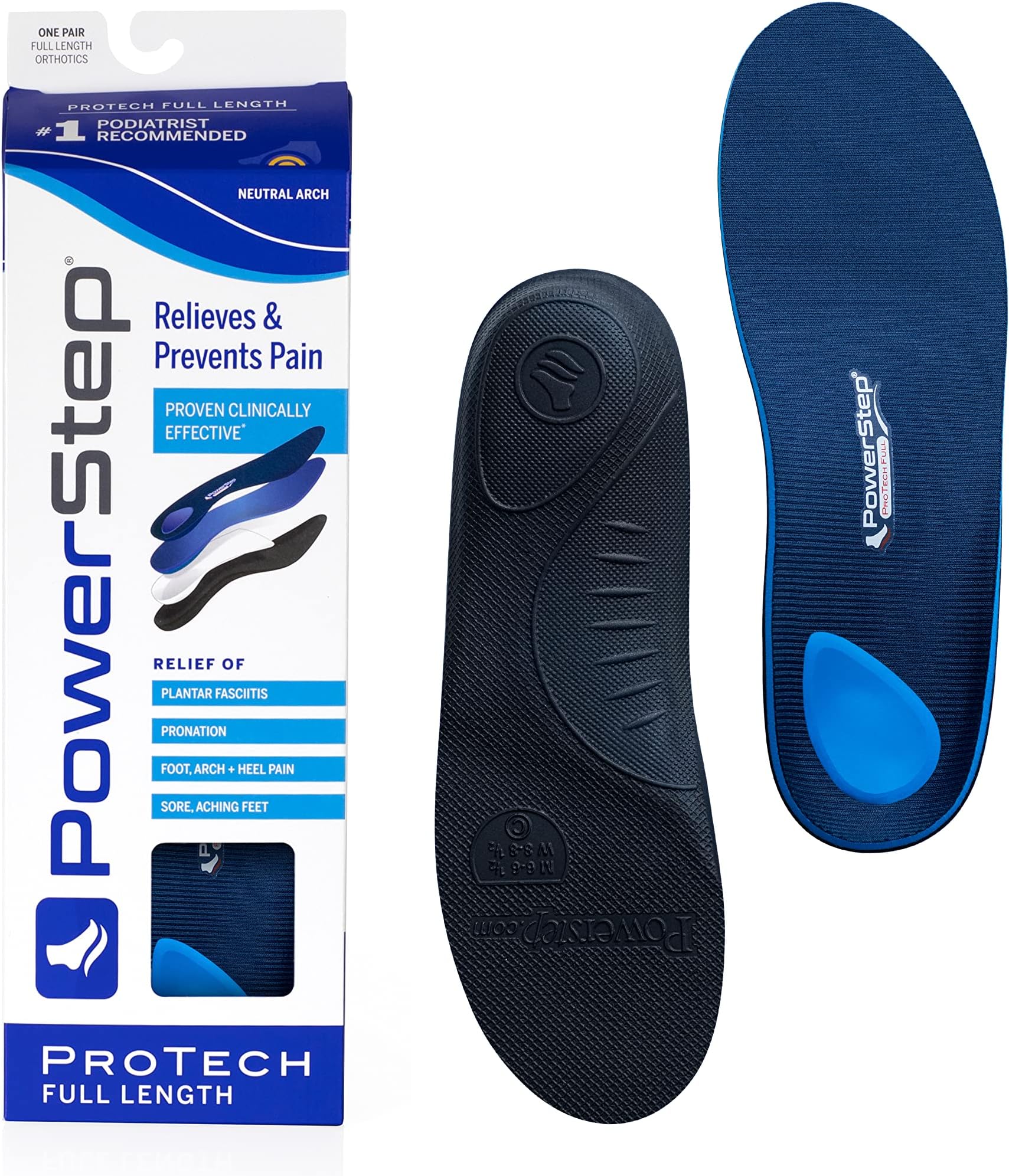 Amazon.com: PowerStep ProTech Control Full Length Orthotic Insoles ...