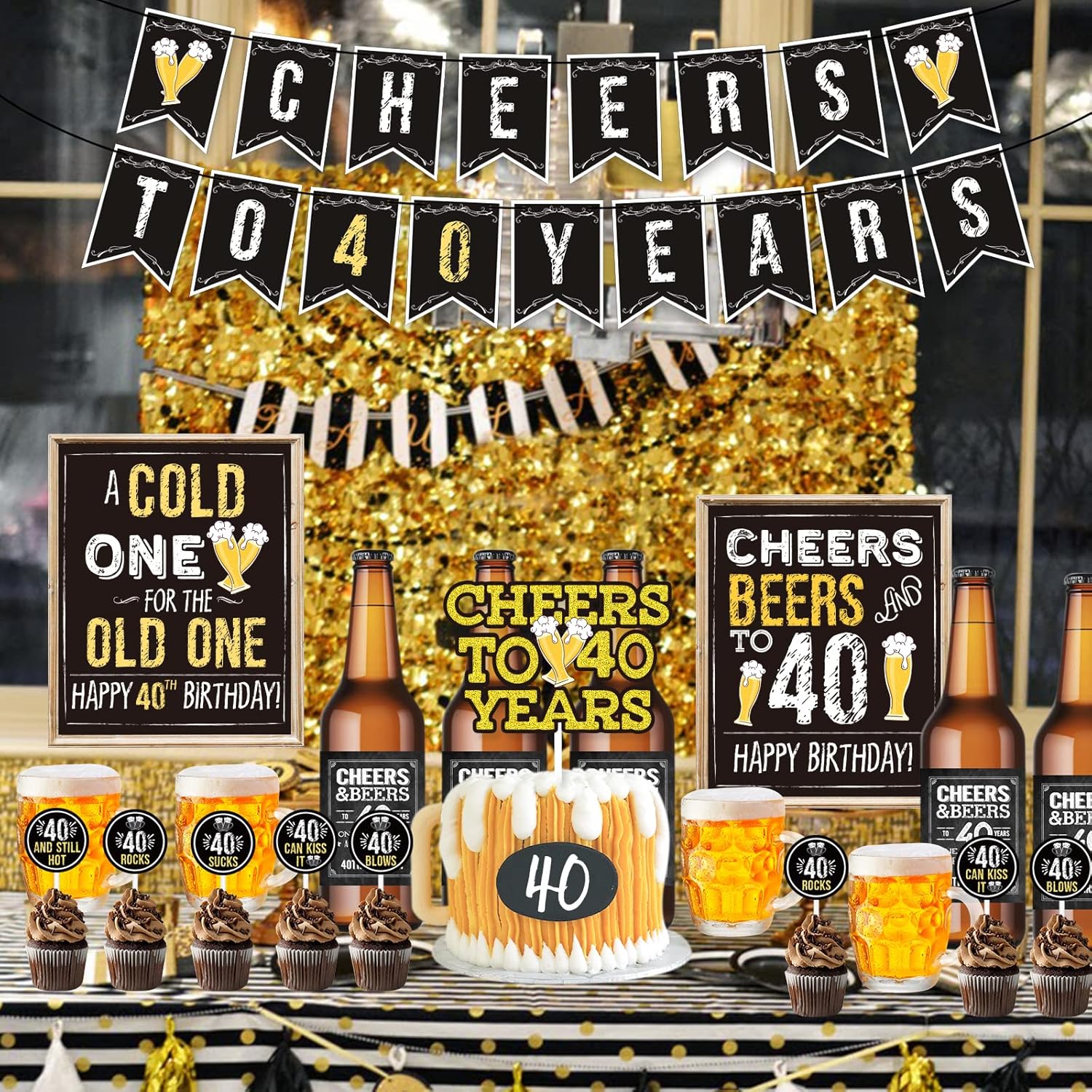 40th Birthday Party Decorations, Cheers to 40 Years Australia | Ubuy