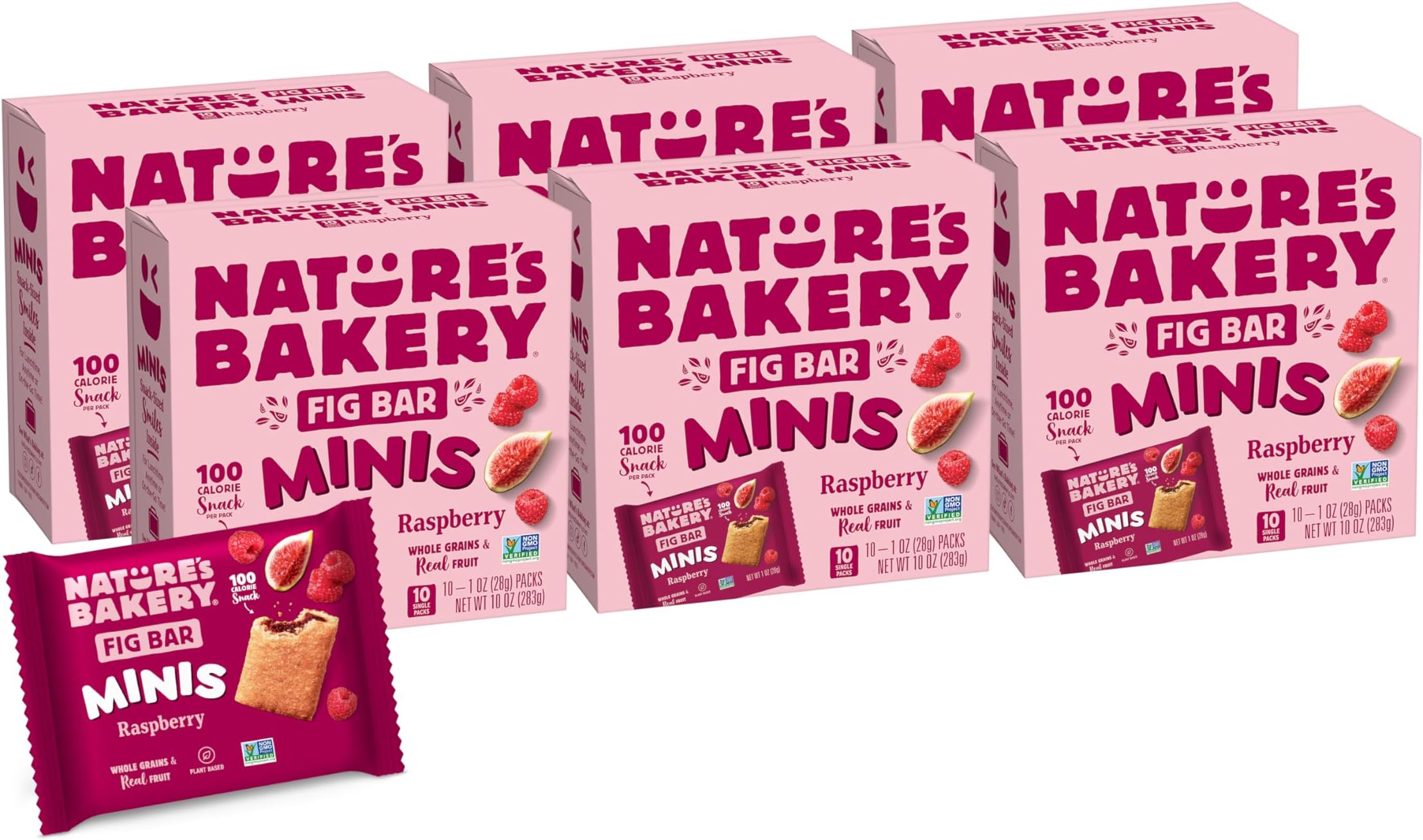 Amazon.com : Nature's Bakery Fig Bar Minis, Raspberry, Whole Grain ...