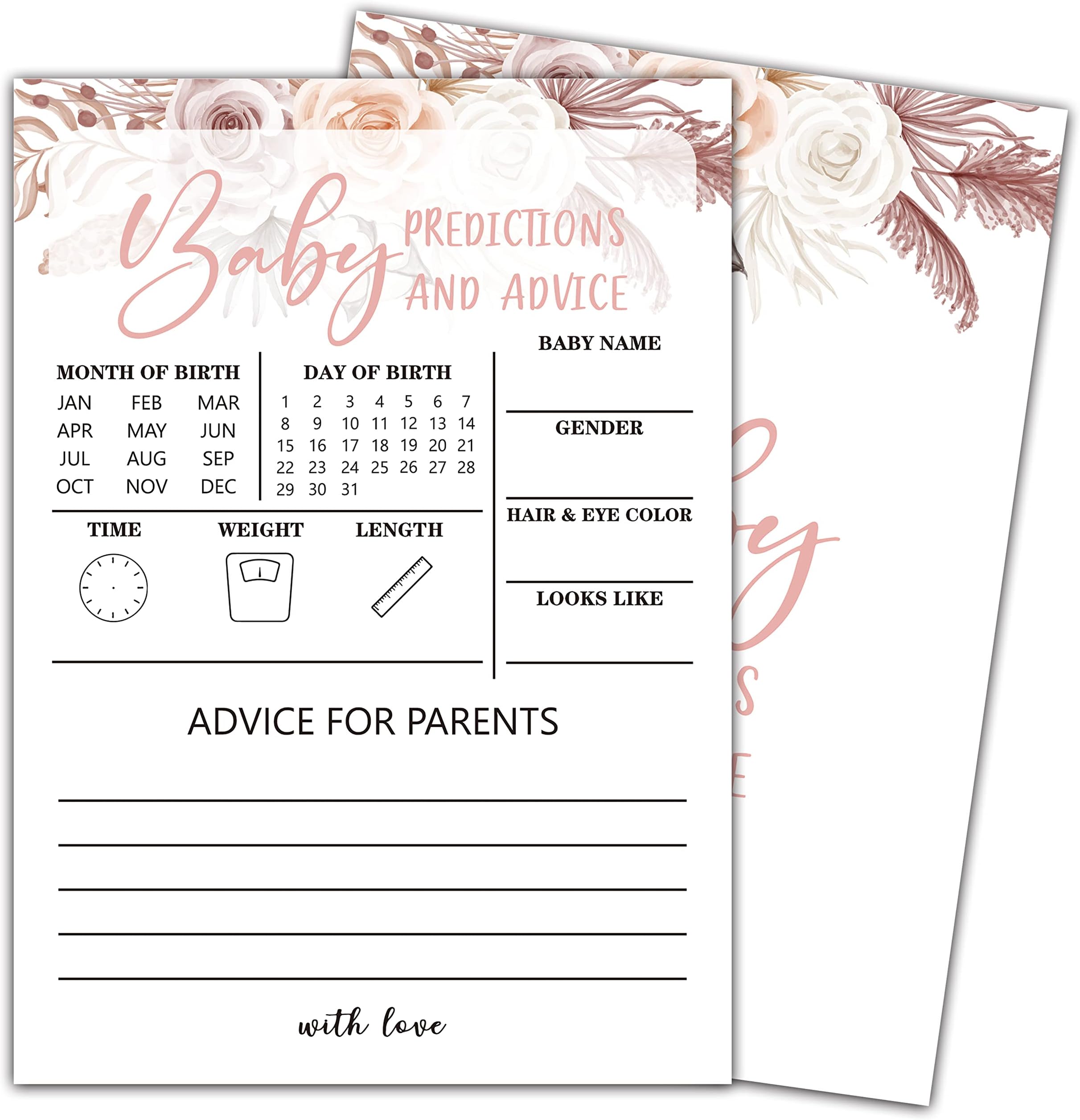 Amazon.com: Baby Shower Games - Prediction and Advice Game for 30 ...