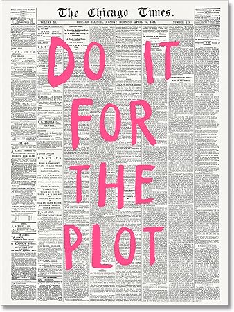 Amazon.com: zphvaqd Retro Newspaper Posters Pink Preppy Canvas Wall Art ...