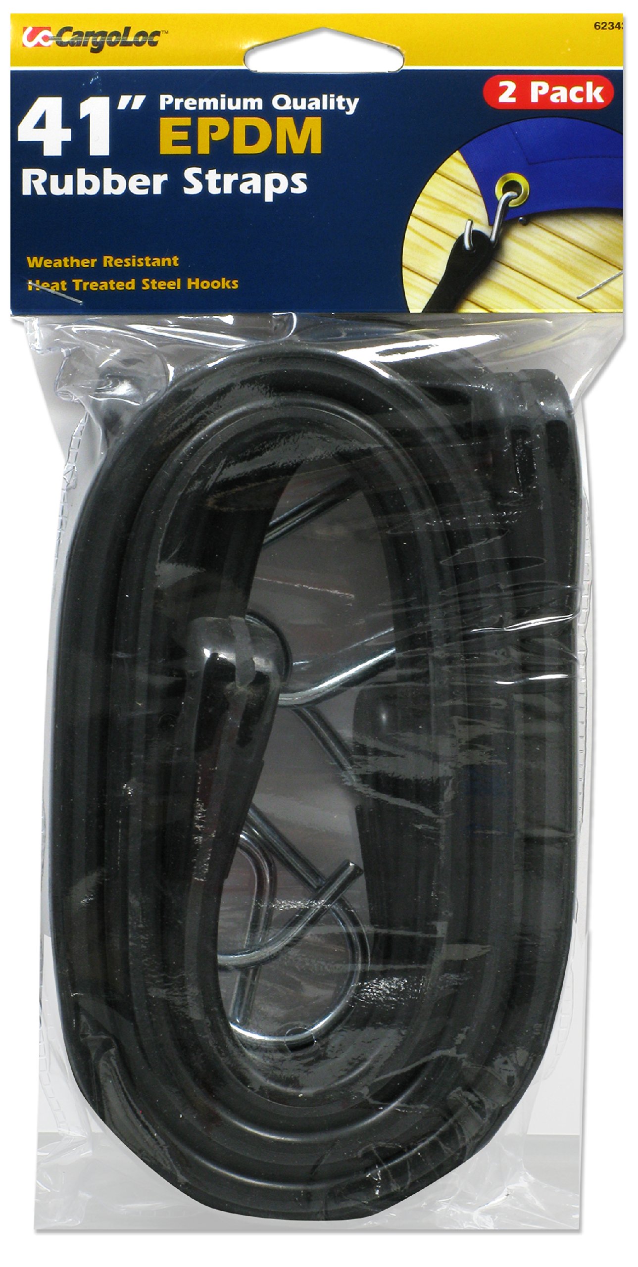 Snapklik.com : CargoLoc 62343 Epdm Rubber Tarp Straps Steel Hooks