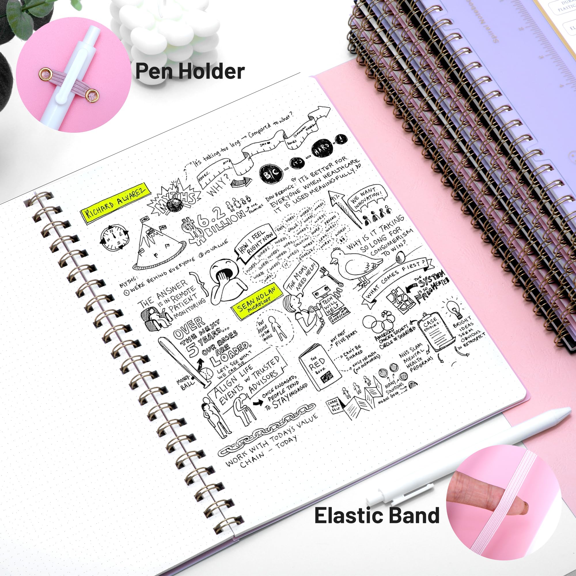 Snapklik.com : Yoment Bullet Dotted Journal Spiral Notebook 8.5 X 11 A4 ...