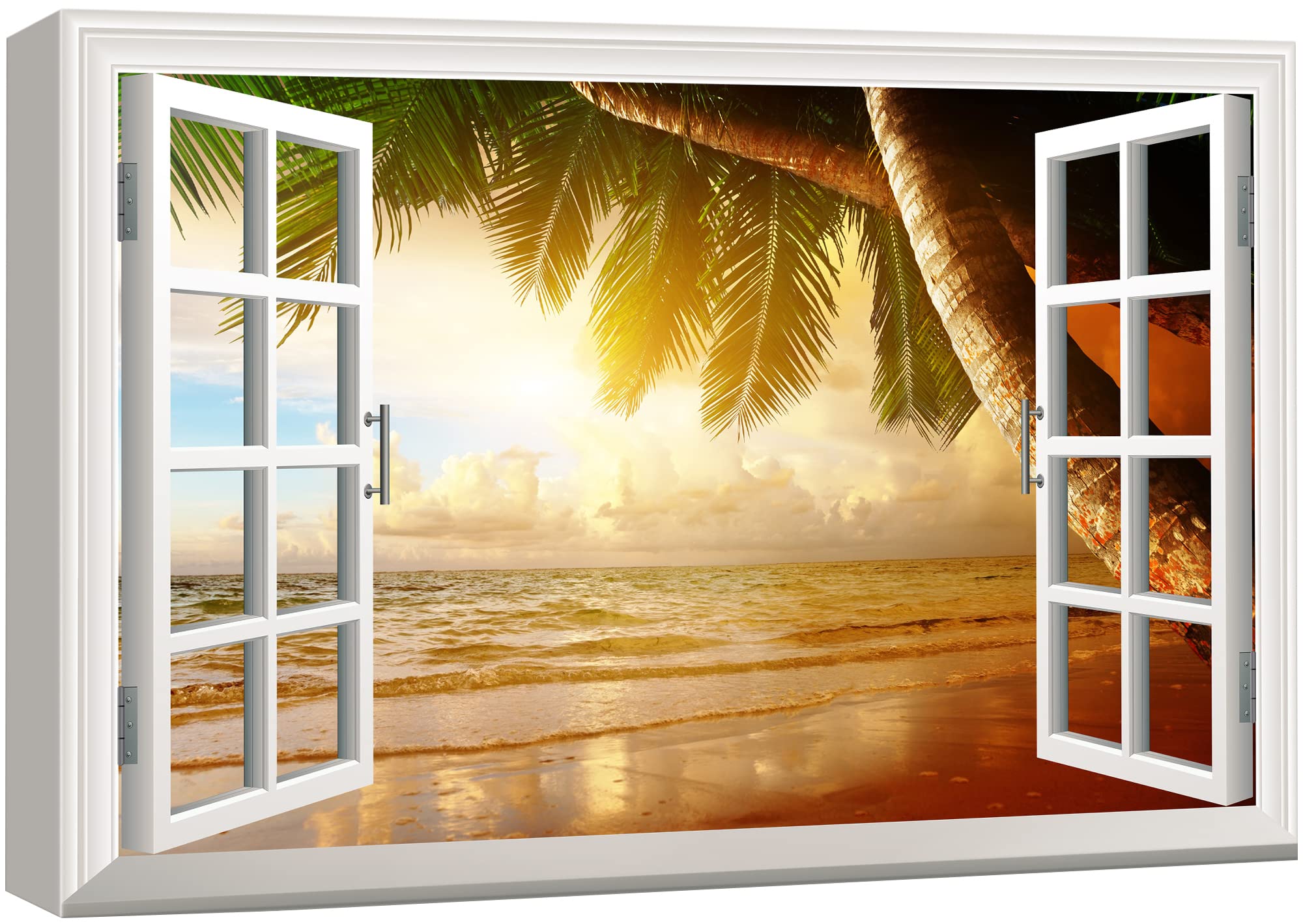 Amazon.com: wall26 - Creative Window View Canvas Prints Wall Art ...