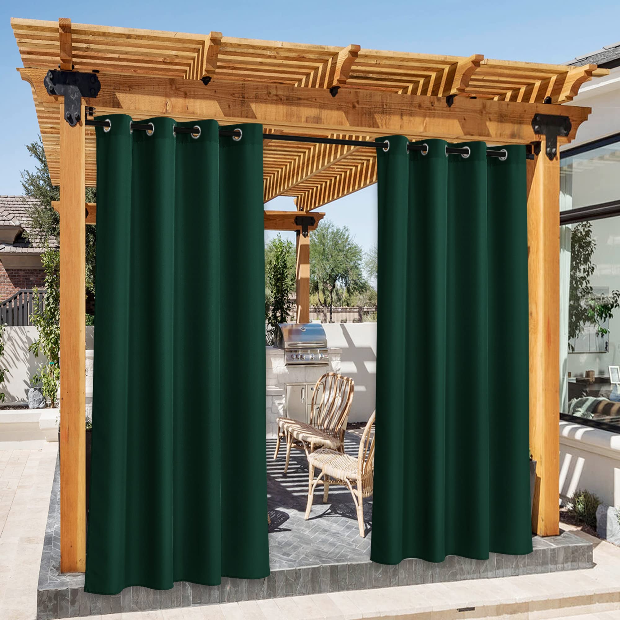 Amazon.com: NICETOWN 2 Panels Patio Curtains Outdoor Waterproof ...
